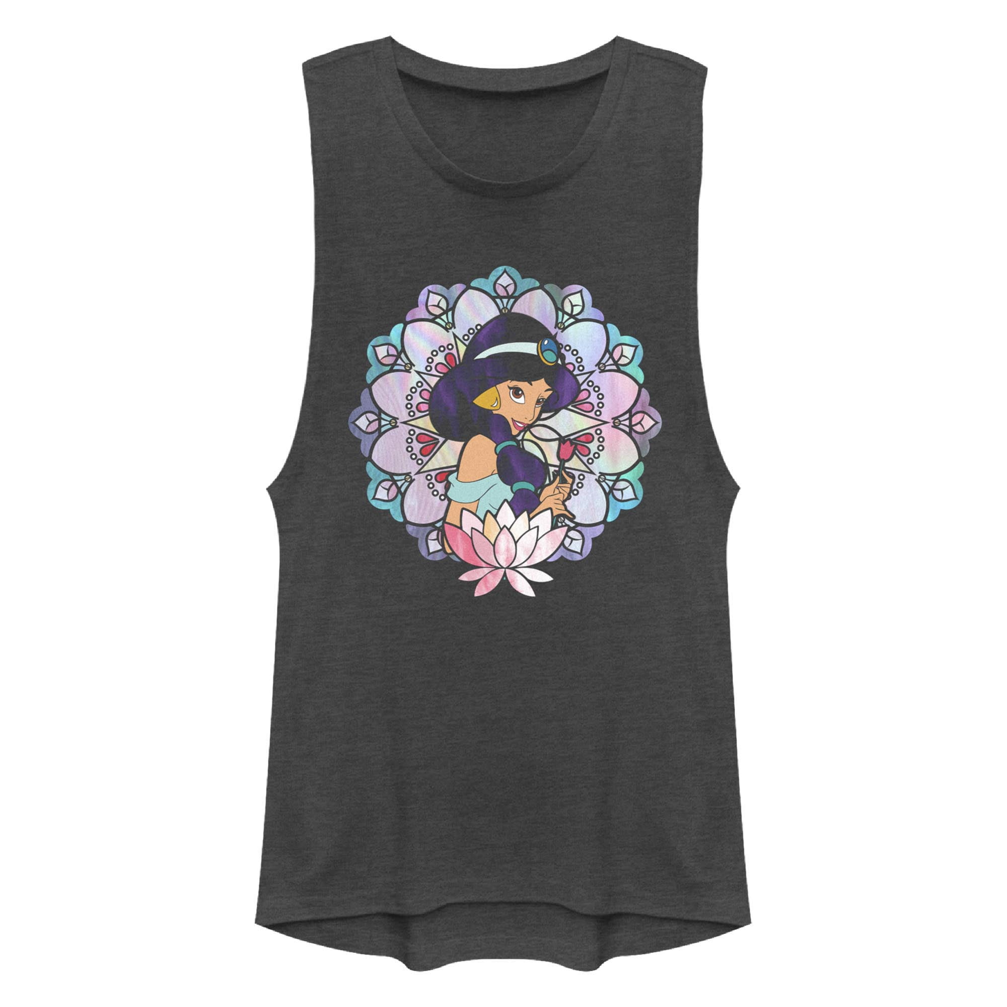 Junior's Aladdin Aladdin Jasmine Lotus Flower Festival Muscle Graphic T ...