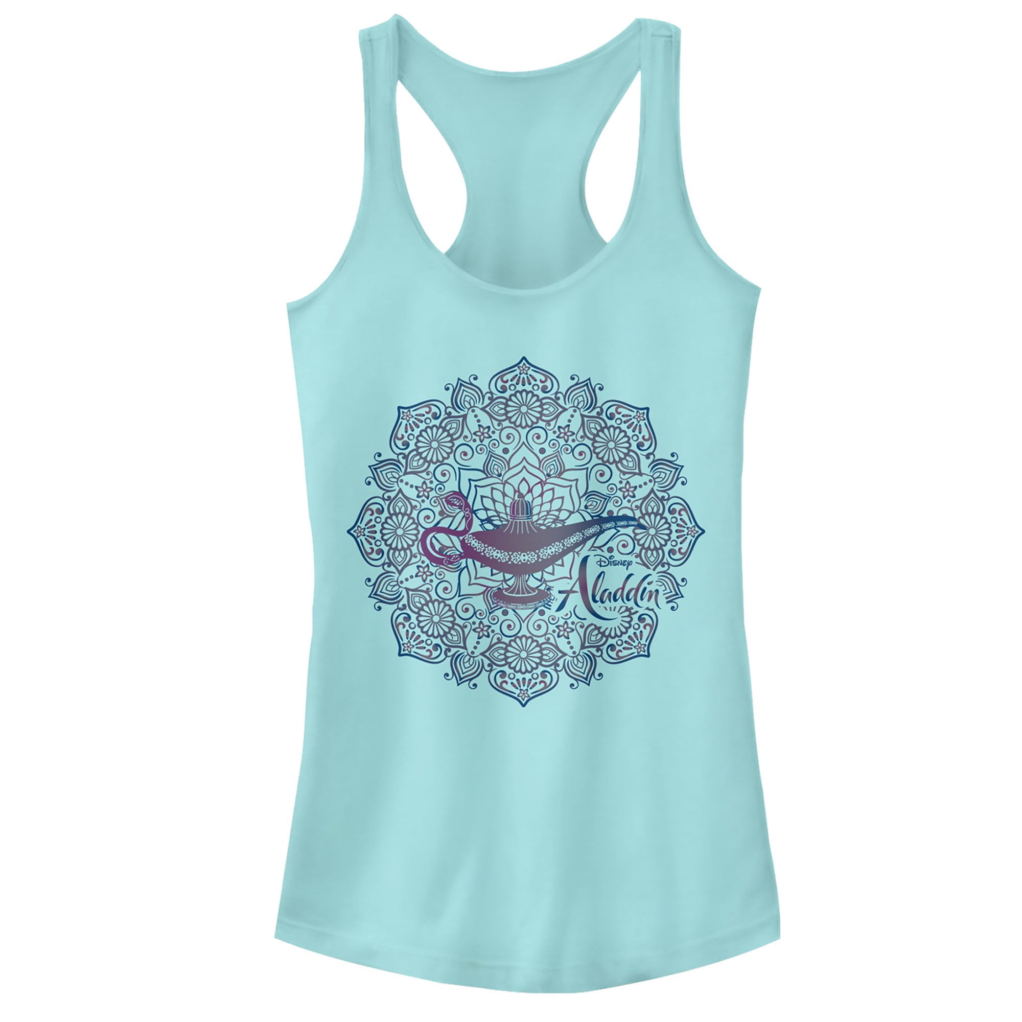 Junior's Aladdin Magical Lamp Mandala Symbol Racerback Tank Top Cancun ...