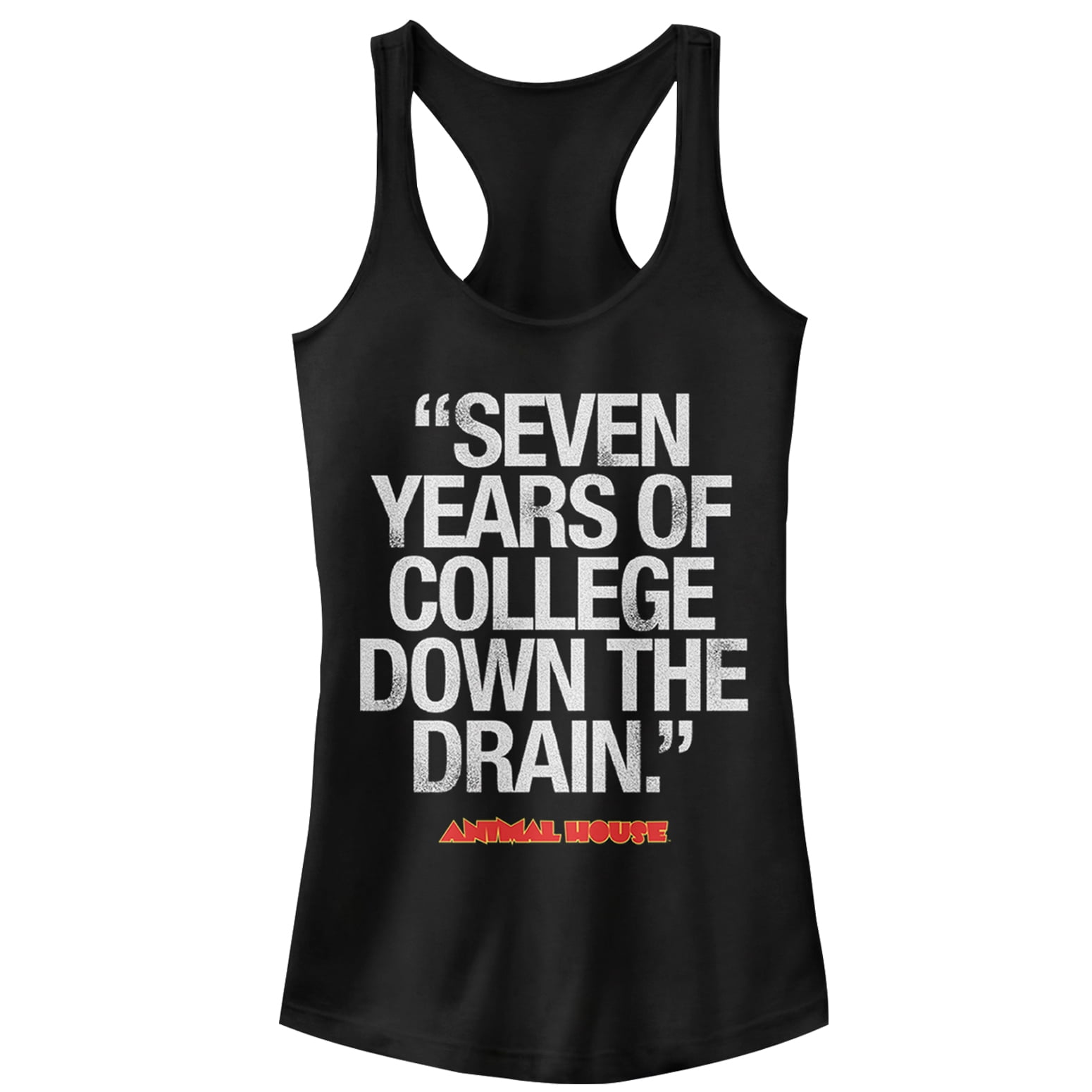 Junior's Animal House Bluto 7 Years of College Racerback Tank Top Black ...