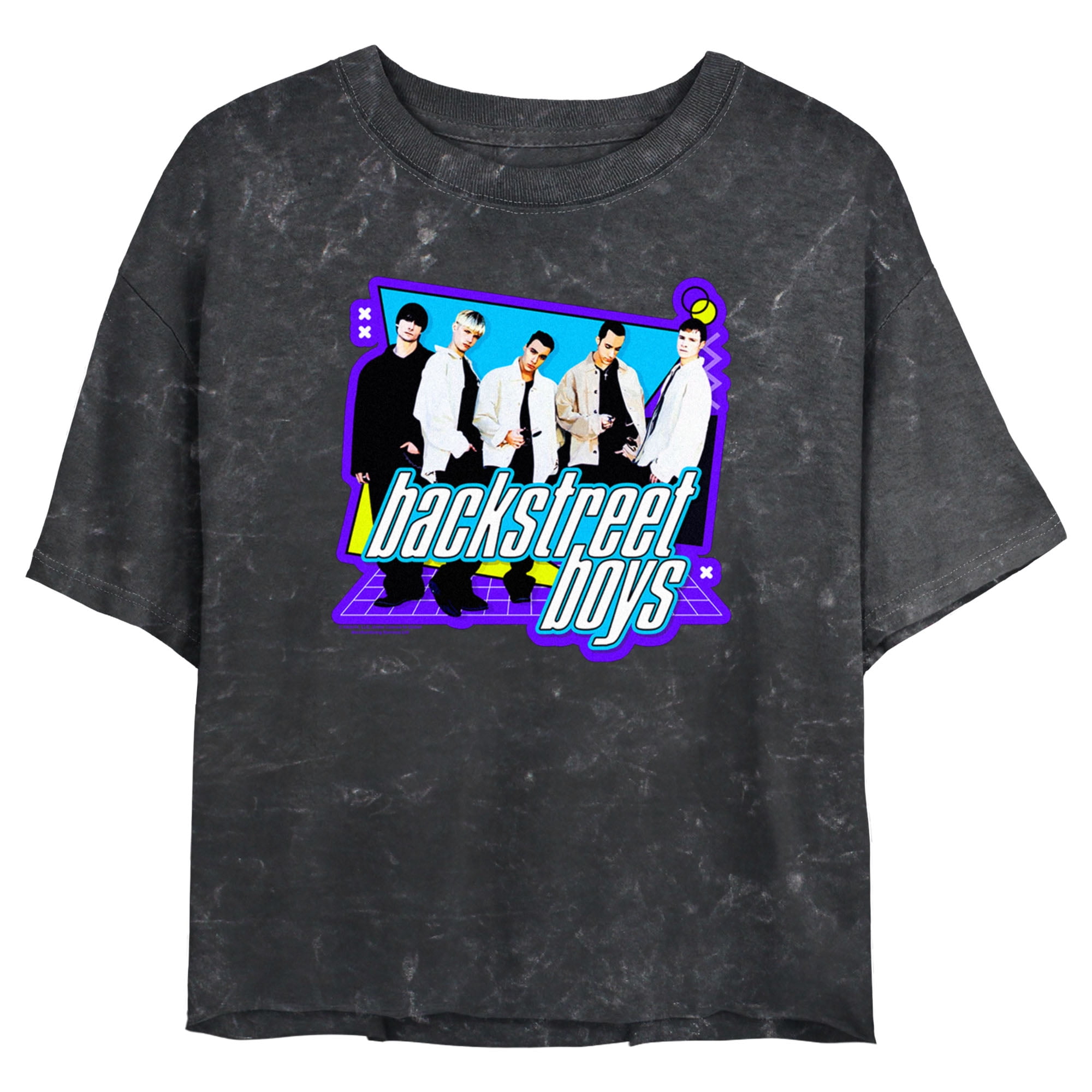 Junior's Backstreet Boys 90s Pop Grid Graphic Crop T-Shirt - Walmart.com