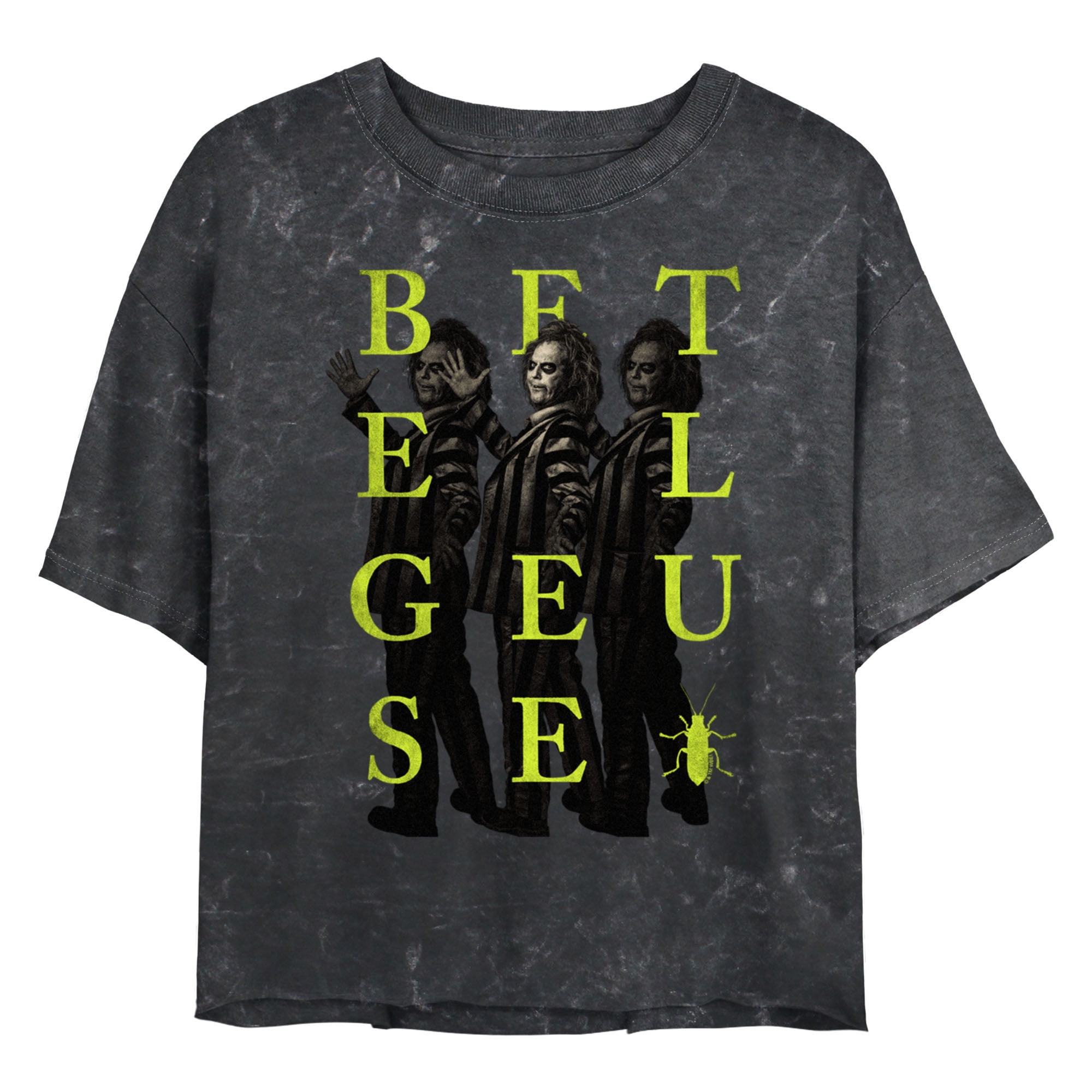 Junior's Beetlejuice Beetlejuice Distressed Silhouette Graphic Crop T ...