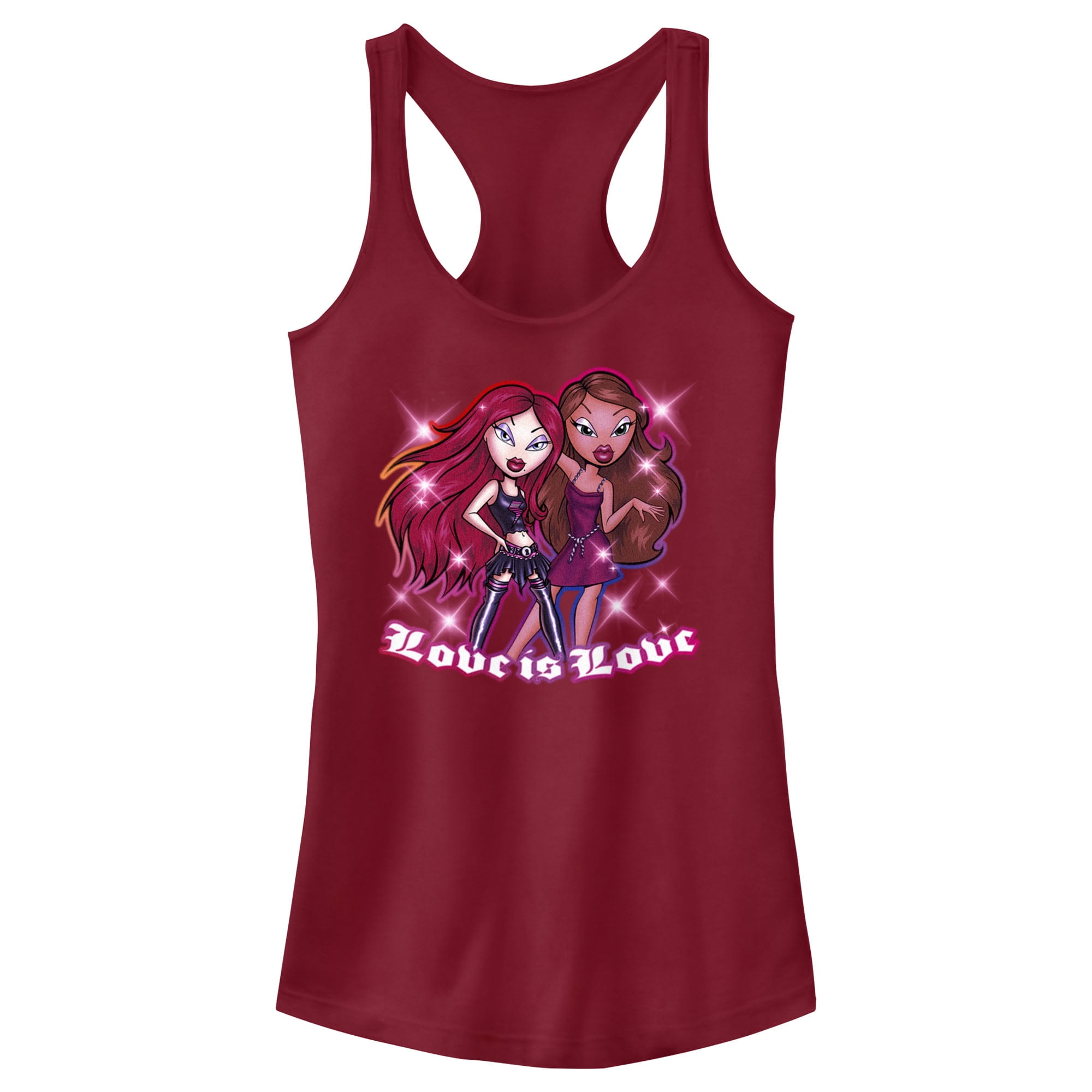Junior's Bratz Love is Love Racerback Tank Top Scarlet Medium - Walmart.com