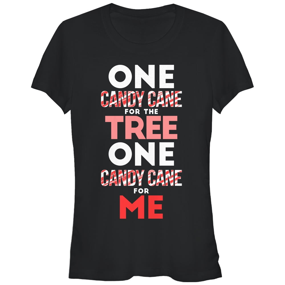 Junior's CHIN UP Christmas Candy Cane for Me Graphic Tee Black 2X Large ...