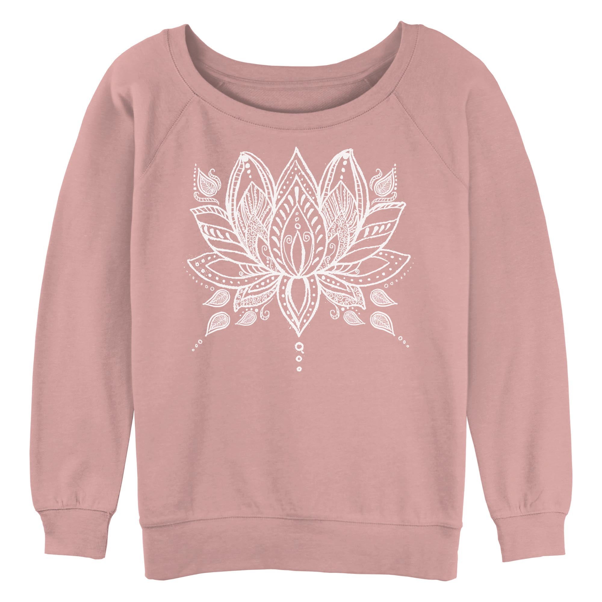 Junior's CHIN UP Henna Lotus Flower Sweatshirt - Walmart.com