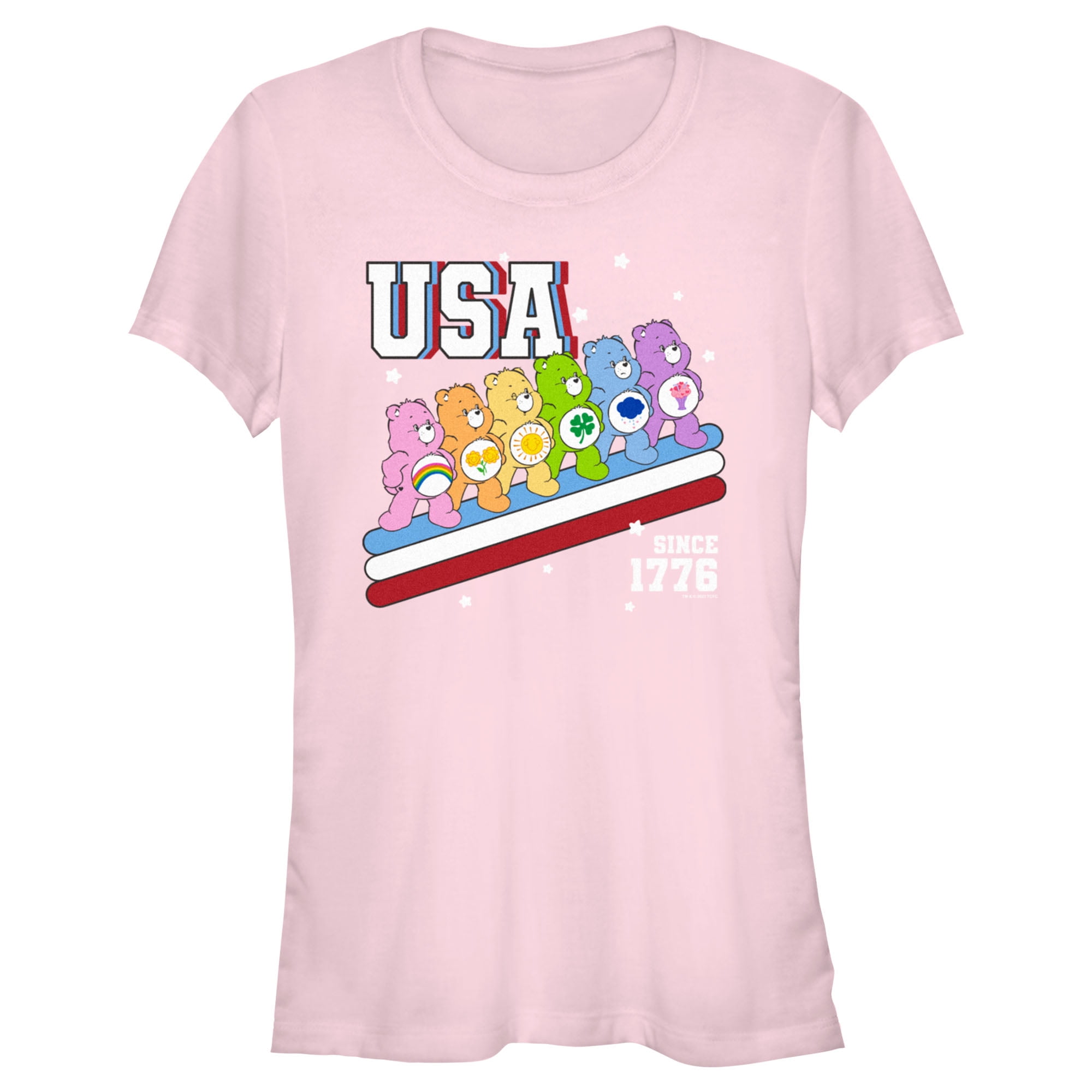 Junior's Care Bears USA Crew Since 1776 Graphic T-Shirt - Walmart.com