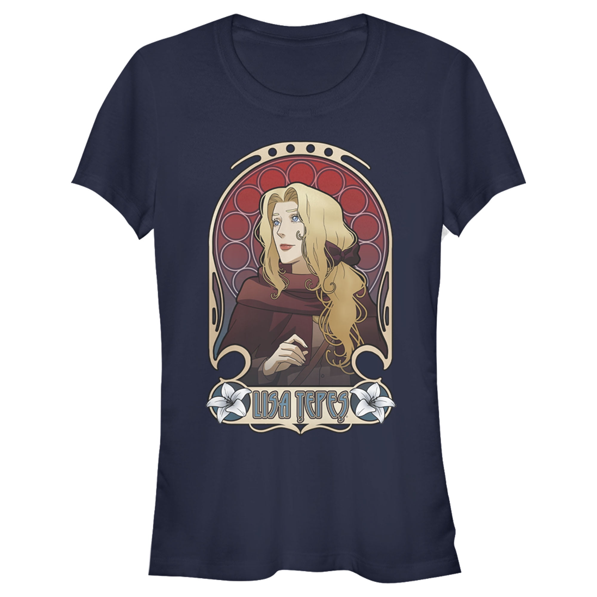 Junior's Castlevania Lisa Tepes Portrait Graphic Tee Navy Blue Small ...