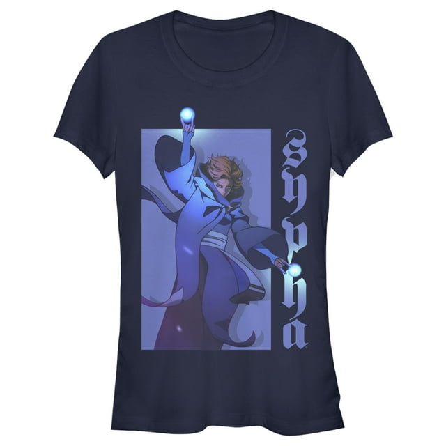 Junior's Castlevania Sypha Belnades Portrait Graphic Tee Navy Blue ...