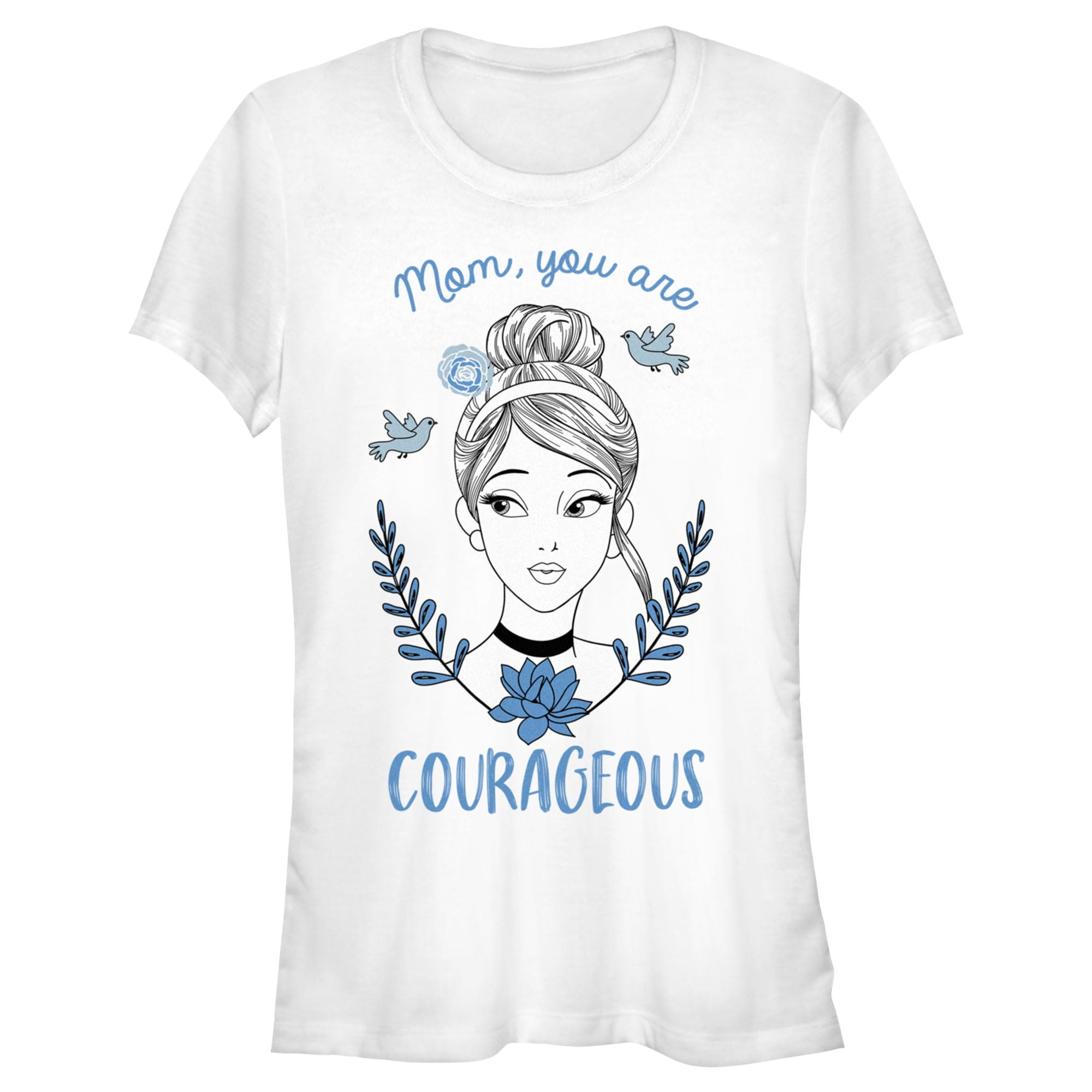 Junior's Cinderella Courageous Mom Graphic Tee White Large - Walmart.com