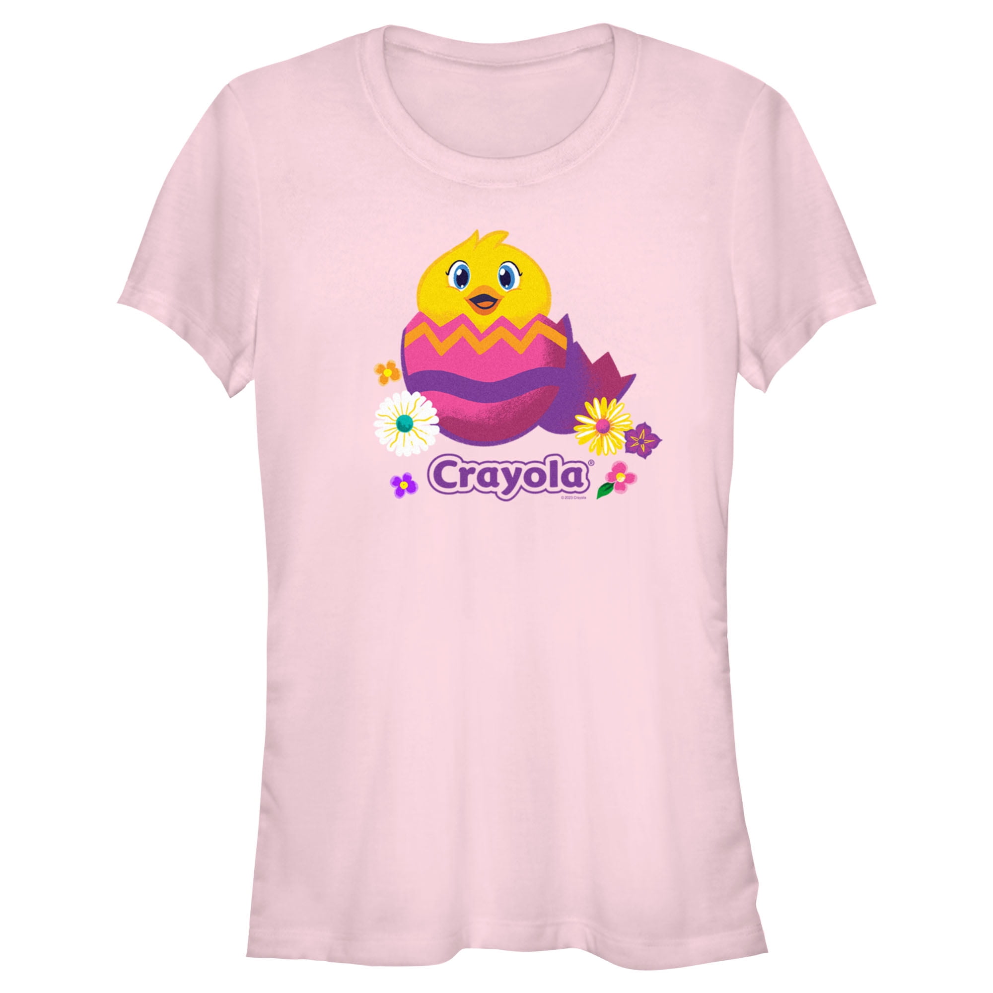 Junior's Crayola Easter Duckling Hatch Graphic Tee Light Pink Large ...