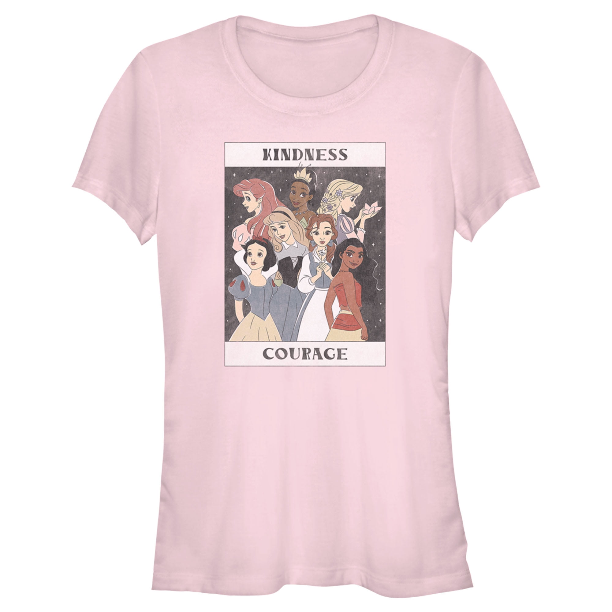 Junior's Disney Princesses Kindness and Courage Poster Graphic Tee ...