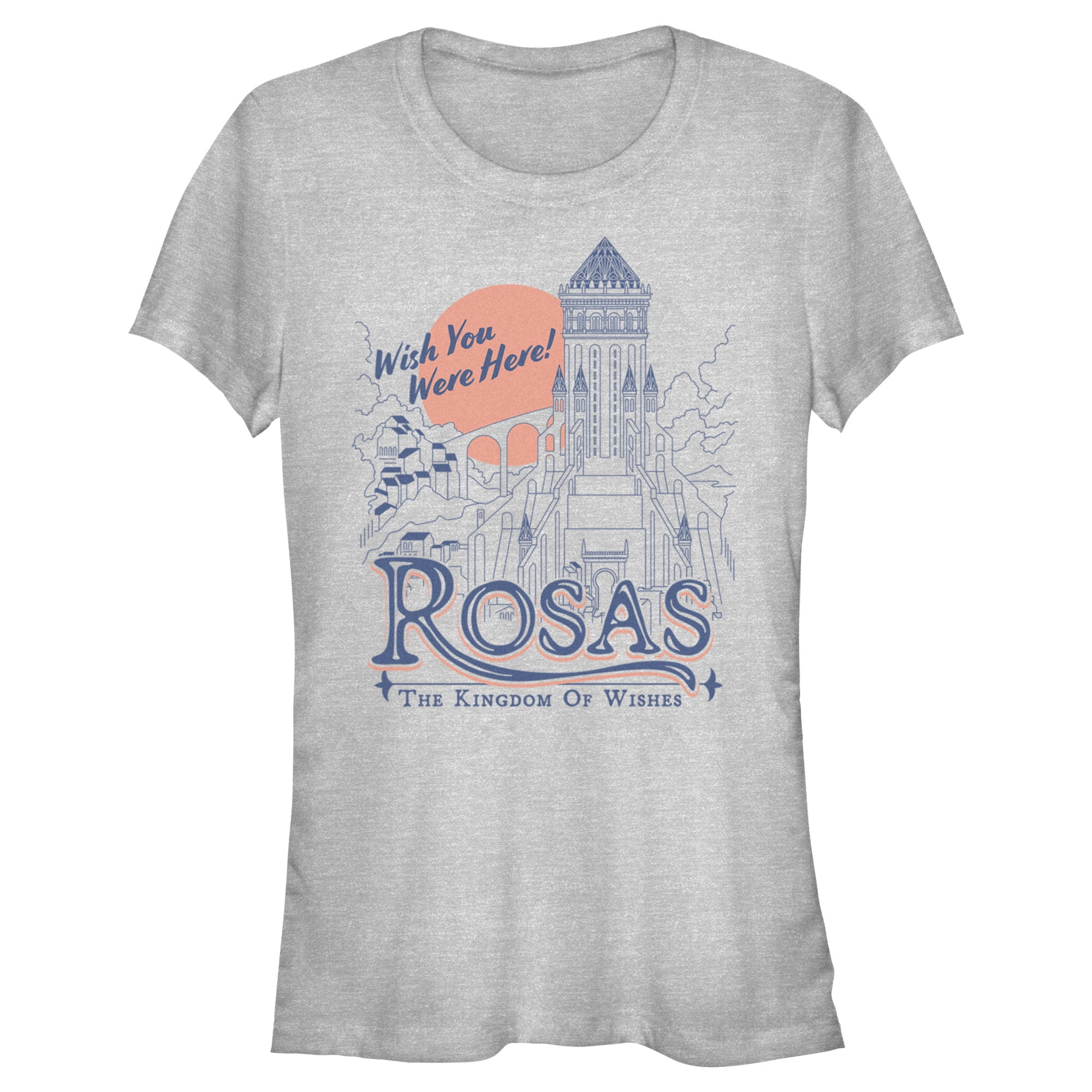 Junior's Disney Wish Rosas The Kingdom of Wishes T-Shirt - Athletic ...