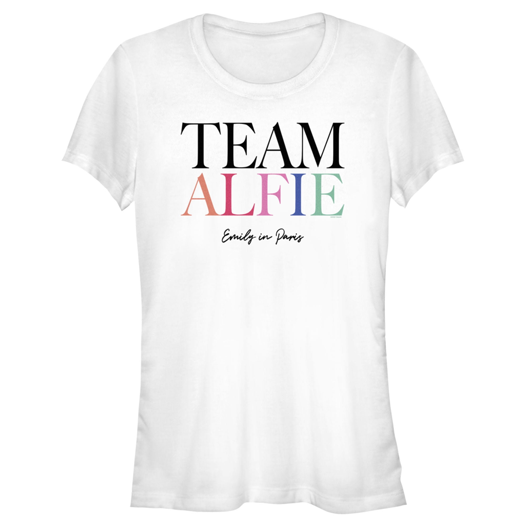 Junior's Emily in Paris Team Alfie Graphic Tee White Small - Walmart.com