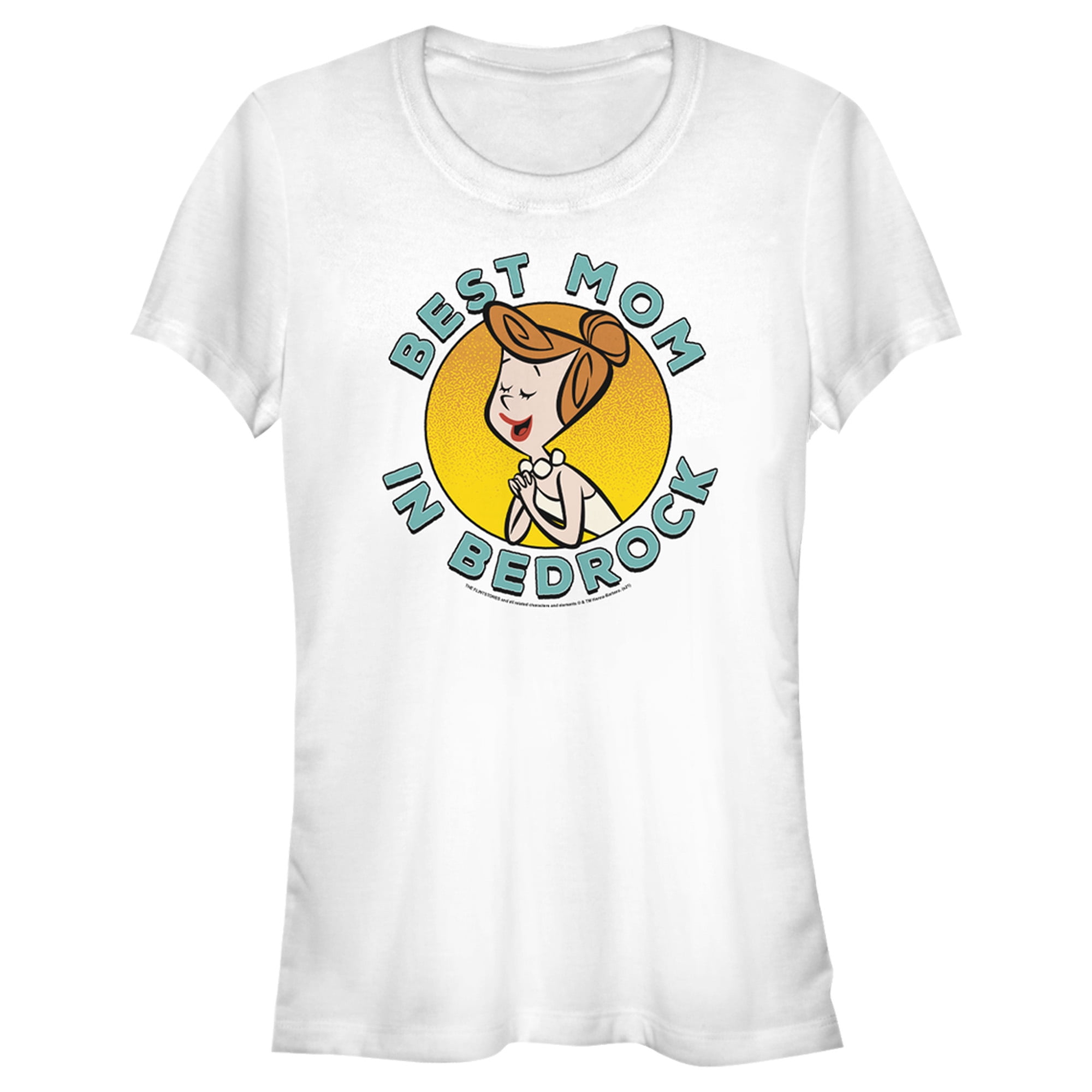 Junior's Flintstones Best Mom in Bedrock Graphic Tee White Small ...