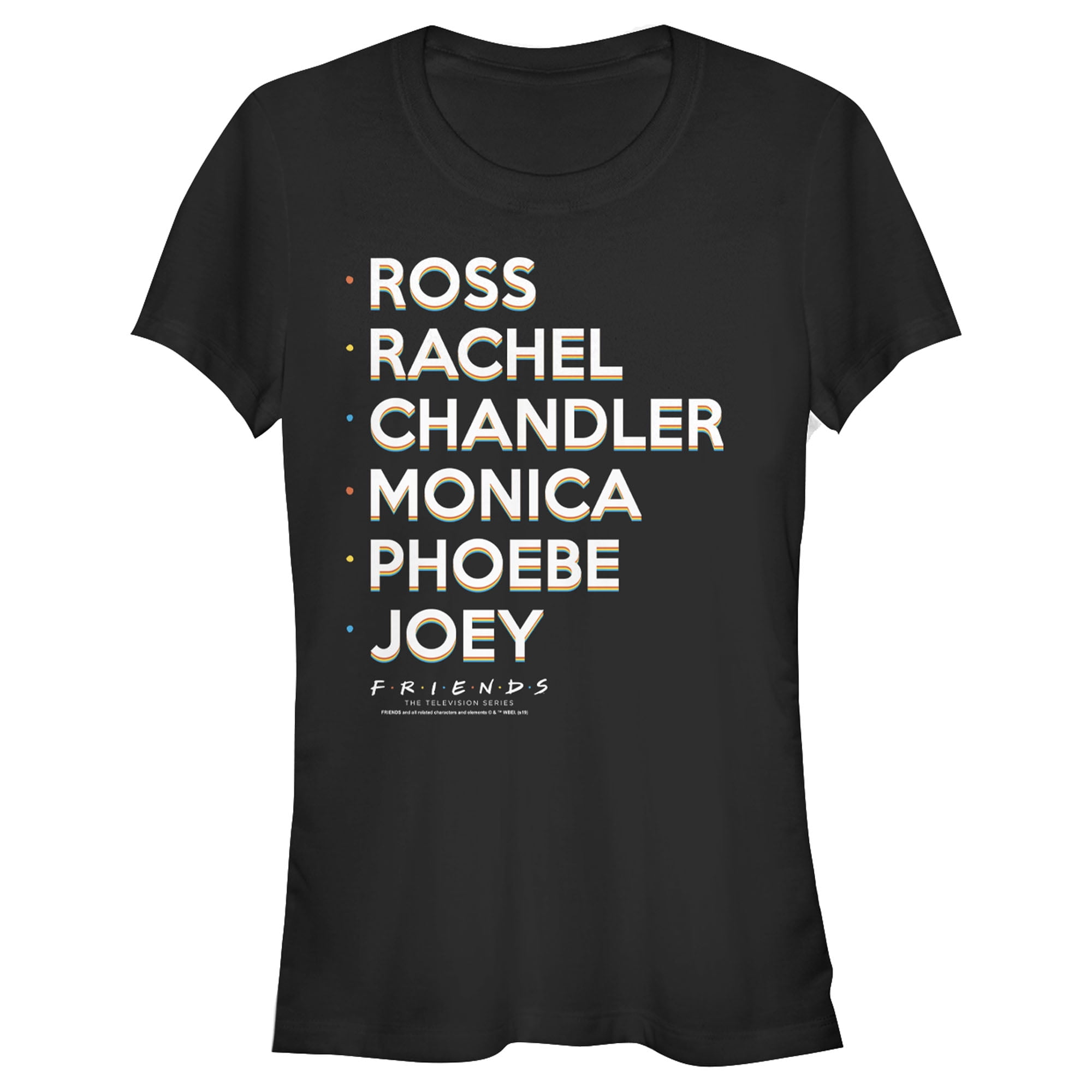 Junior's Friends Character Name List Graphic T-Shirt - Walmart.com