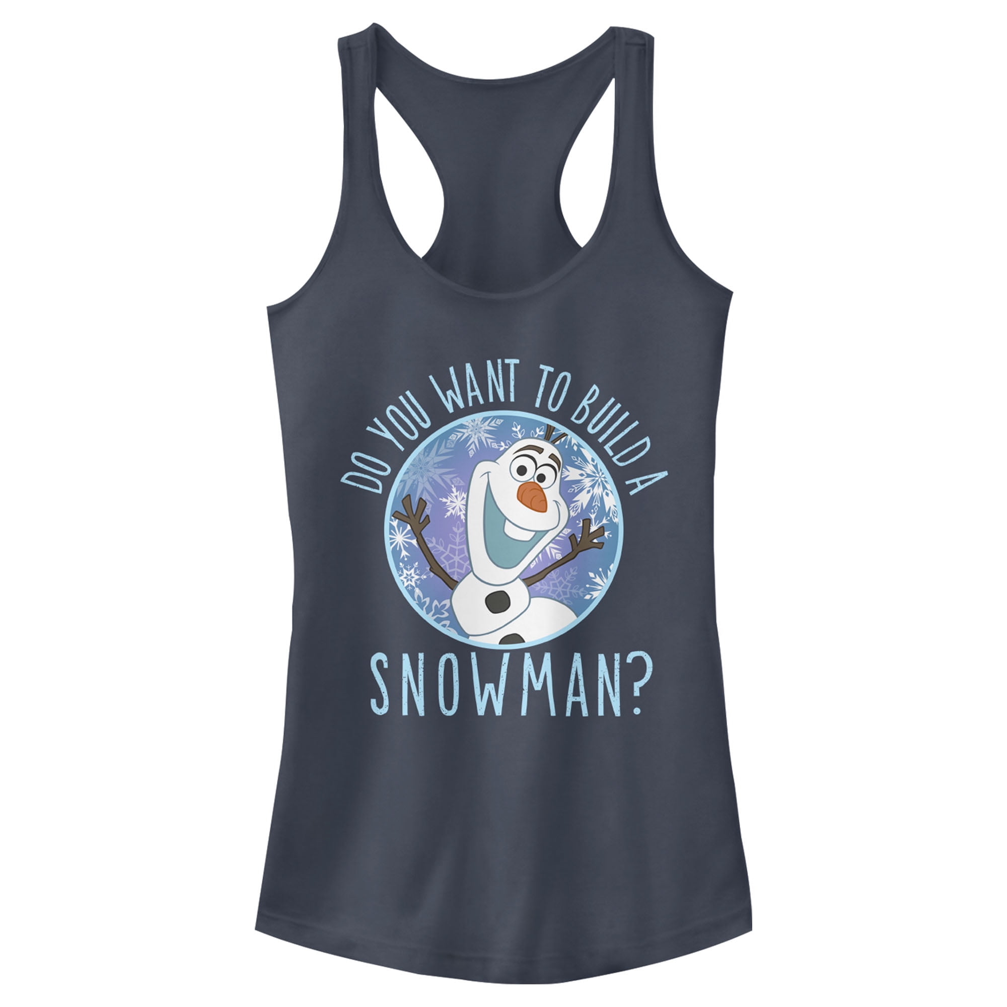Junior's Frozen Olaf Build Snowman Racerback Tank Top Indigo Large ...
