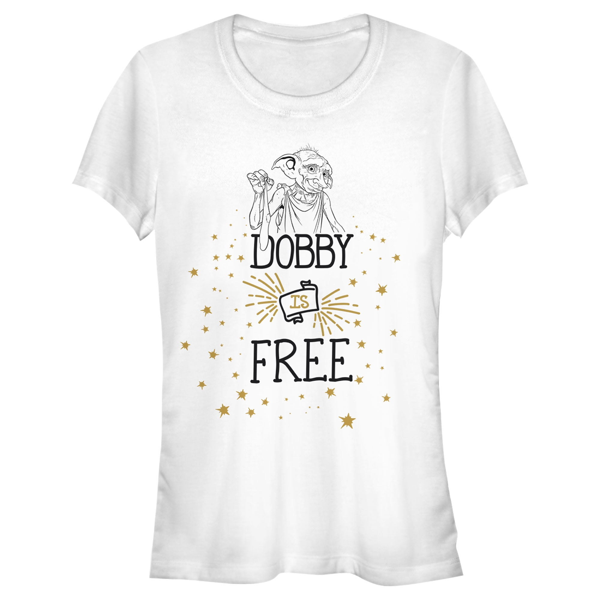Junior's Harry Potter Dobby is Free Graphic Tee White Small - Walmart.com