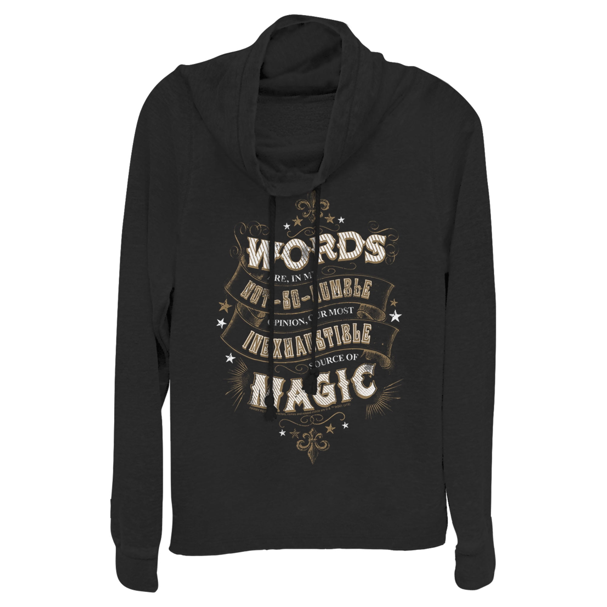 Junior's Harry Potter Dumbledore Humble Wisdom Cowl Neck Sweatshirt ...