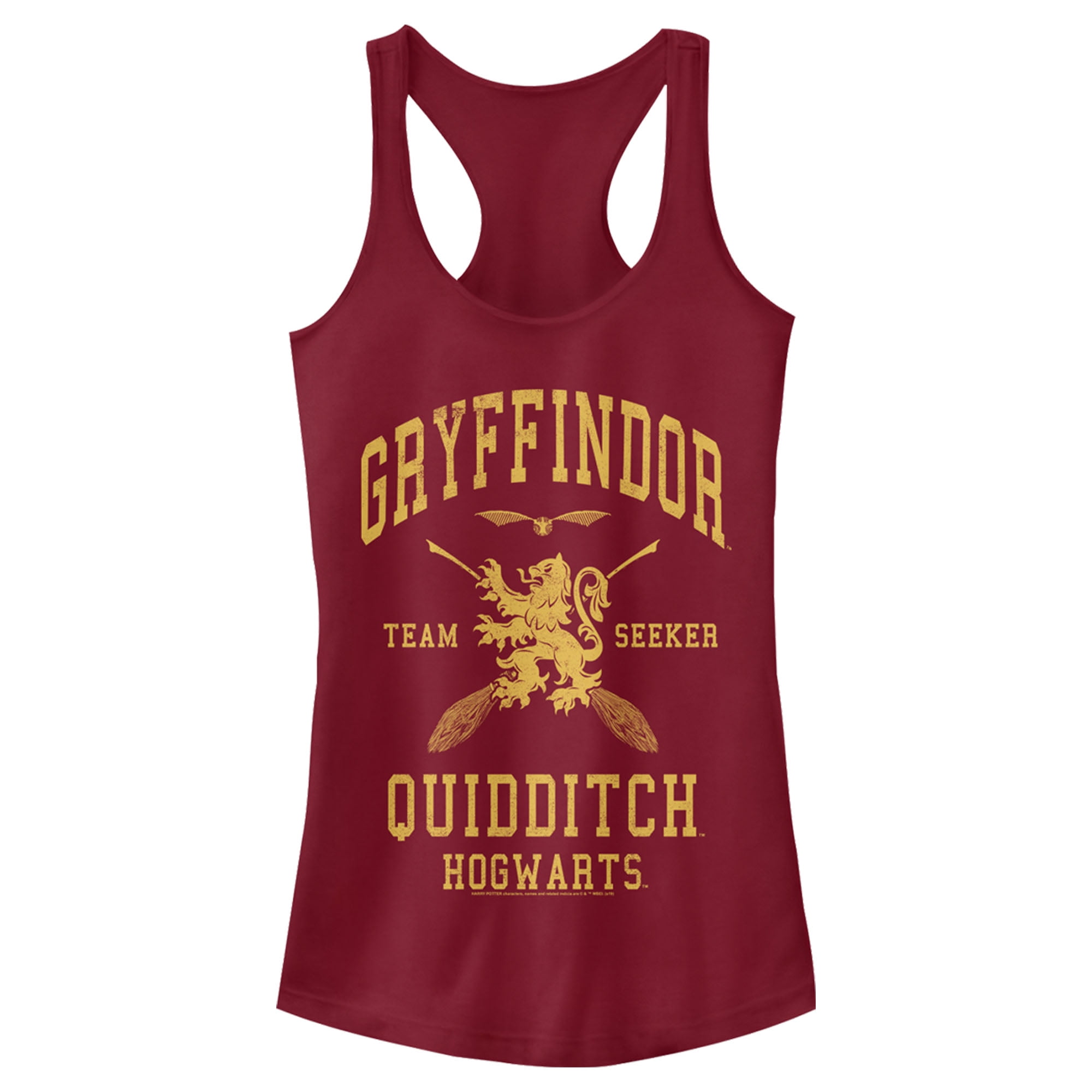 Junior's Harry Potter Gryffindor Quidditch Gold Team Seeker Racerback ...