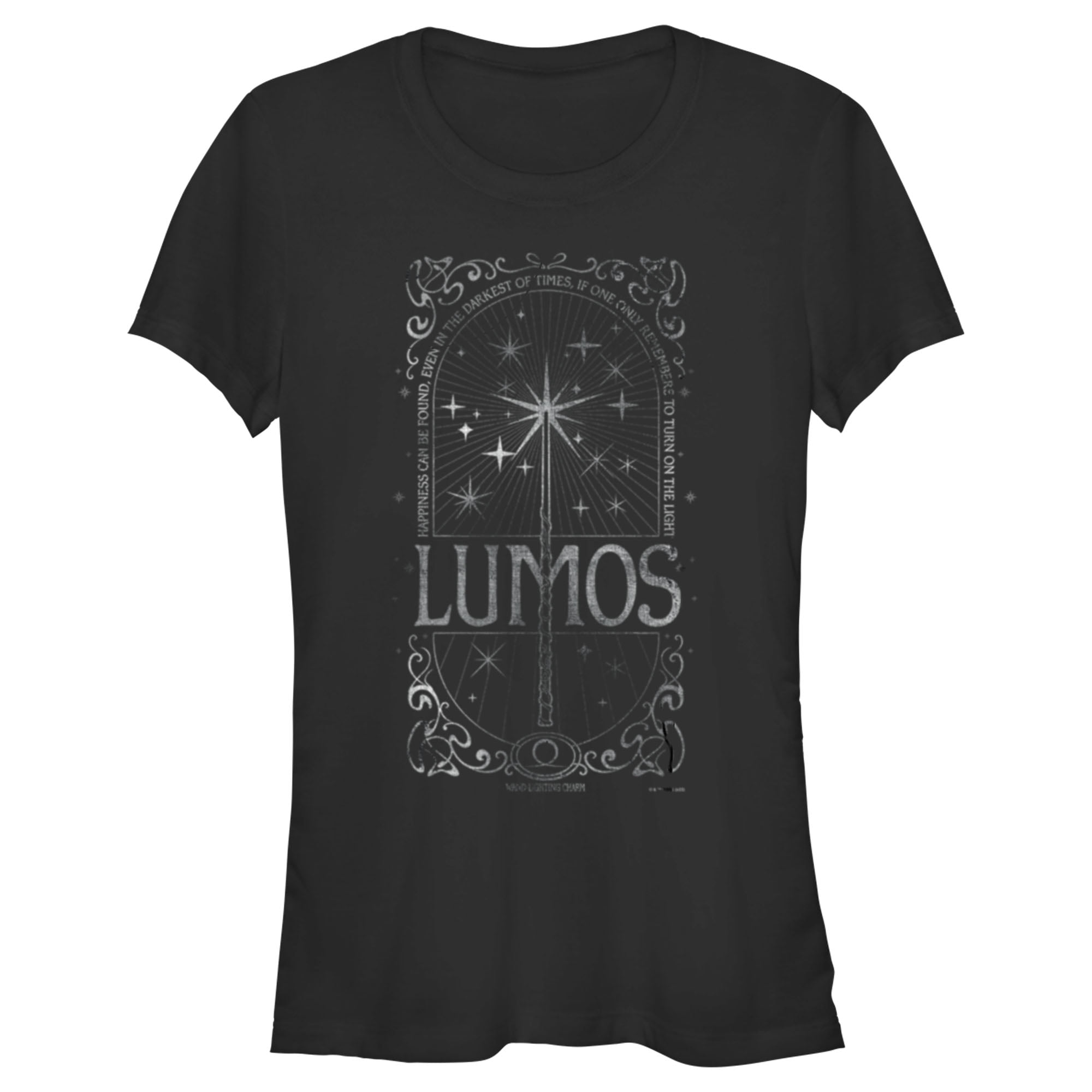 Junior's Harry Potter Lumos Happiness Spell Graphic Tee Black X Large ...