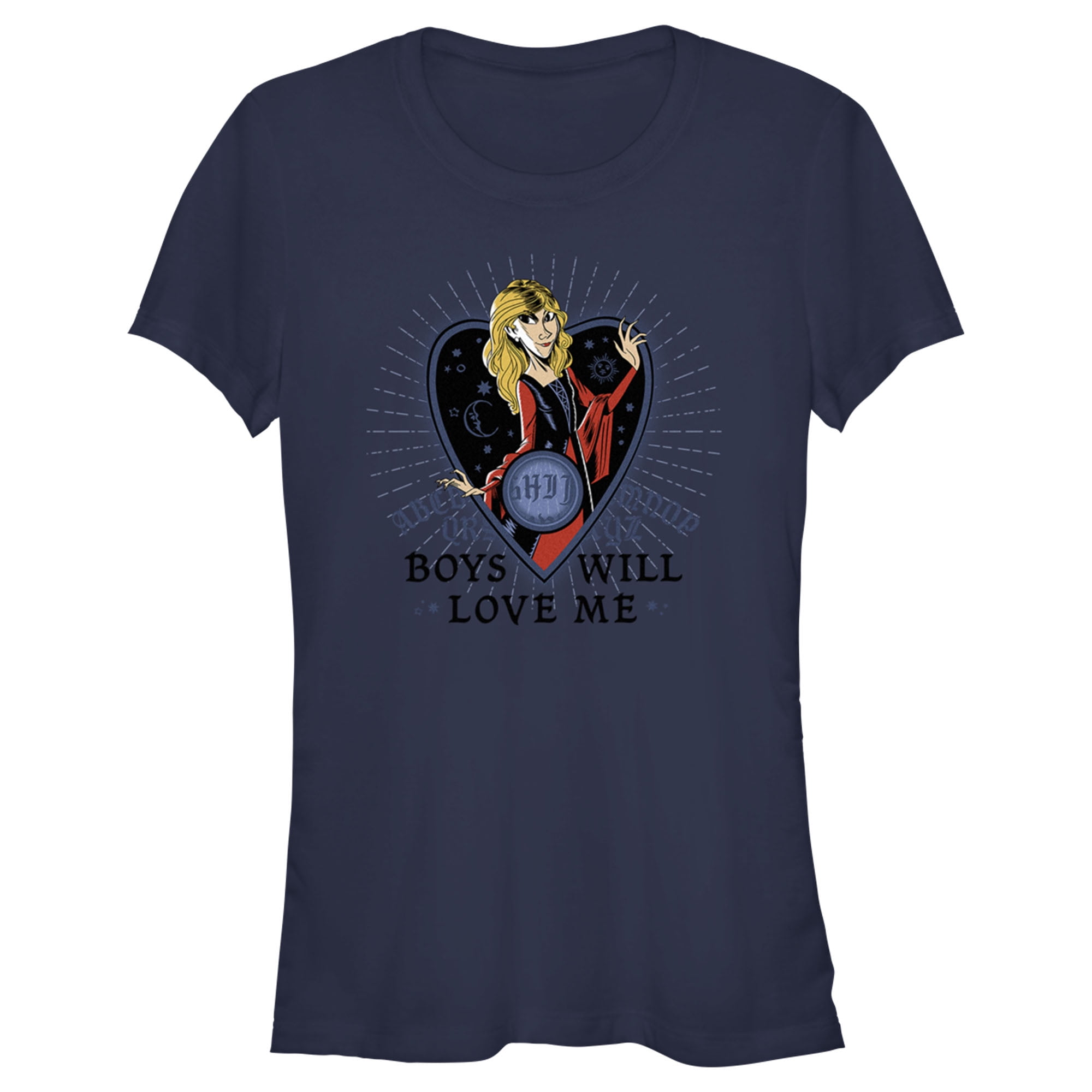 Junior's Hocus Pocus Sarah Boys Love Me Graphic Tee Navy Blue Medium ...