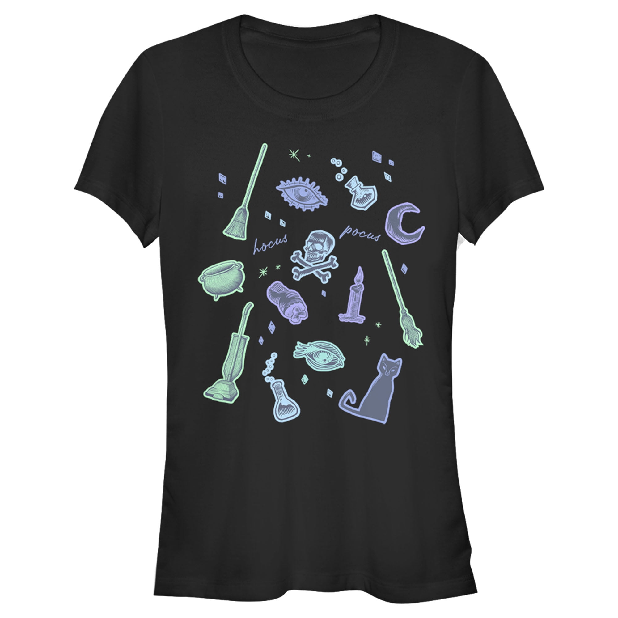 Junior's Hocus Pocus Witchy Symbols Graphic Tee - Walmart.com