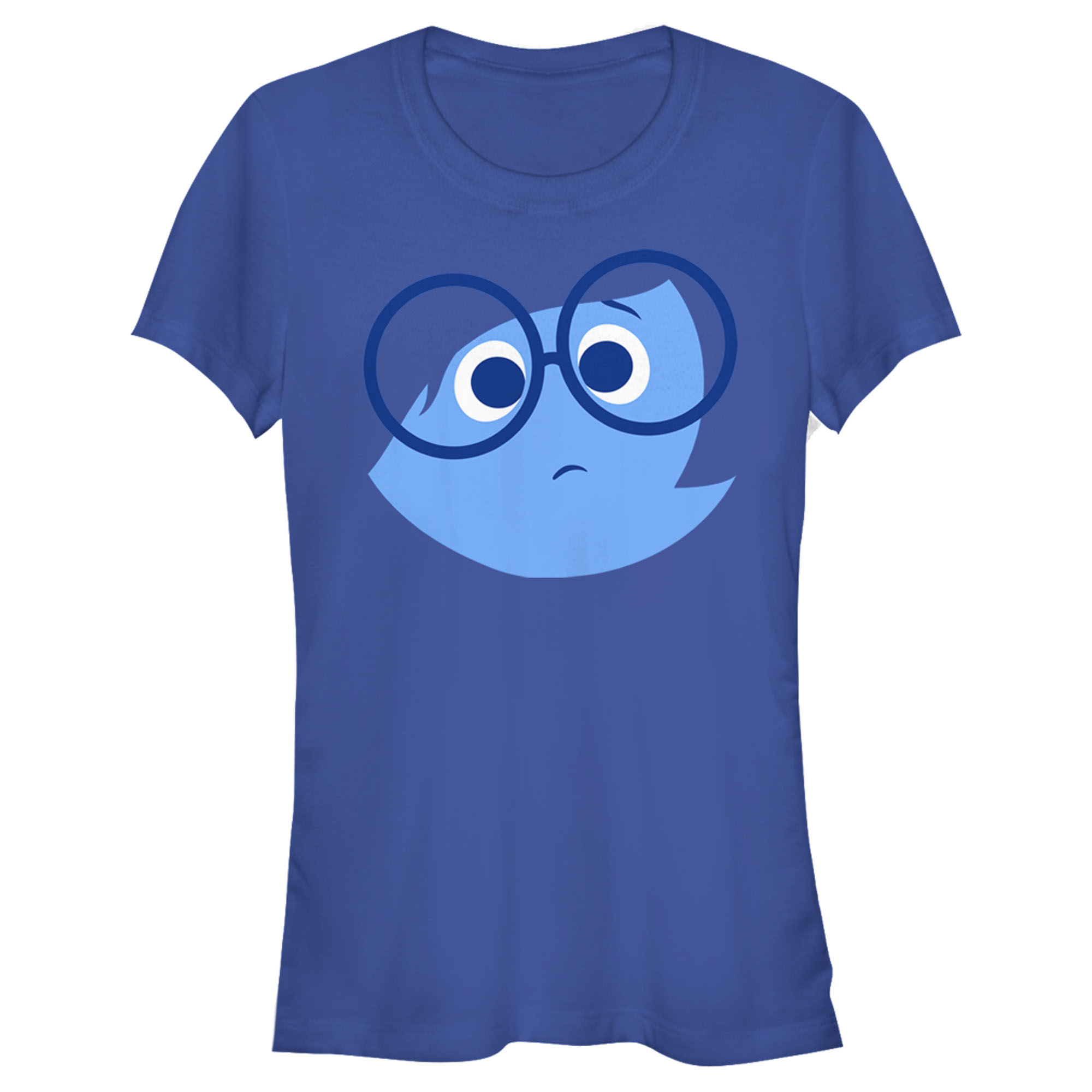 Junior's Inside Out Sad Face Halloween Graphic Tee Royal Blue Small ...