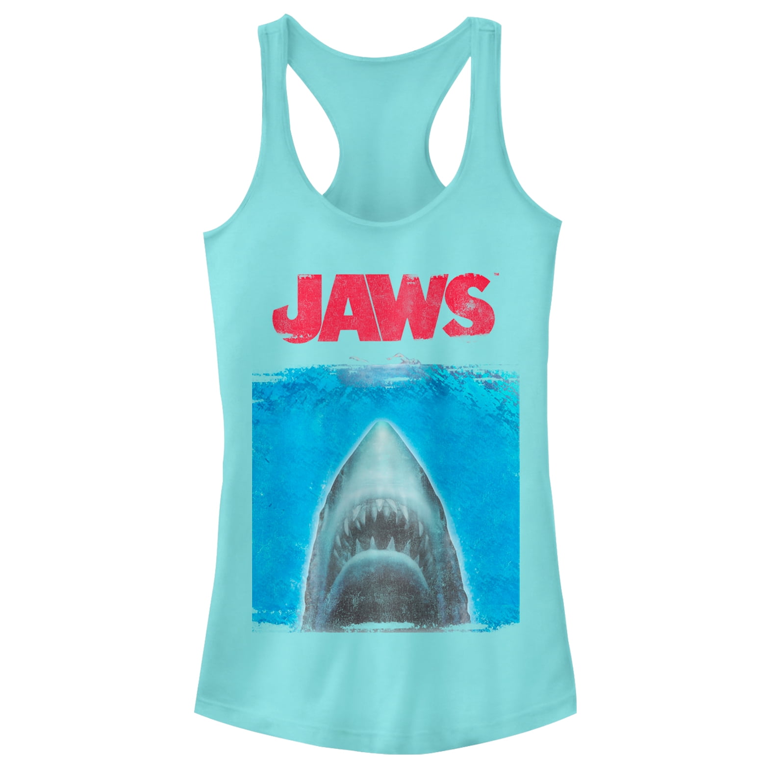 Junior's Jaws Shark Movie Poster Racerback Tank Top - Walmart.com