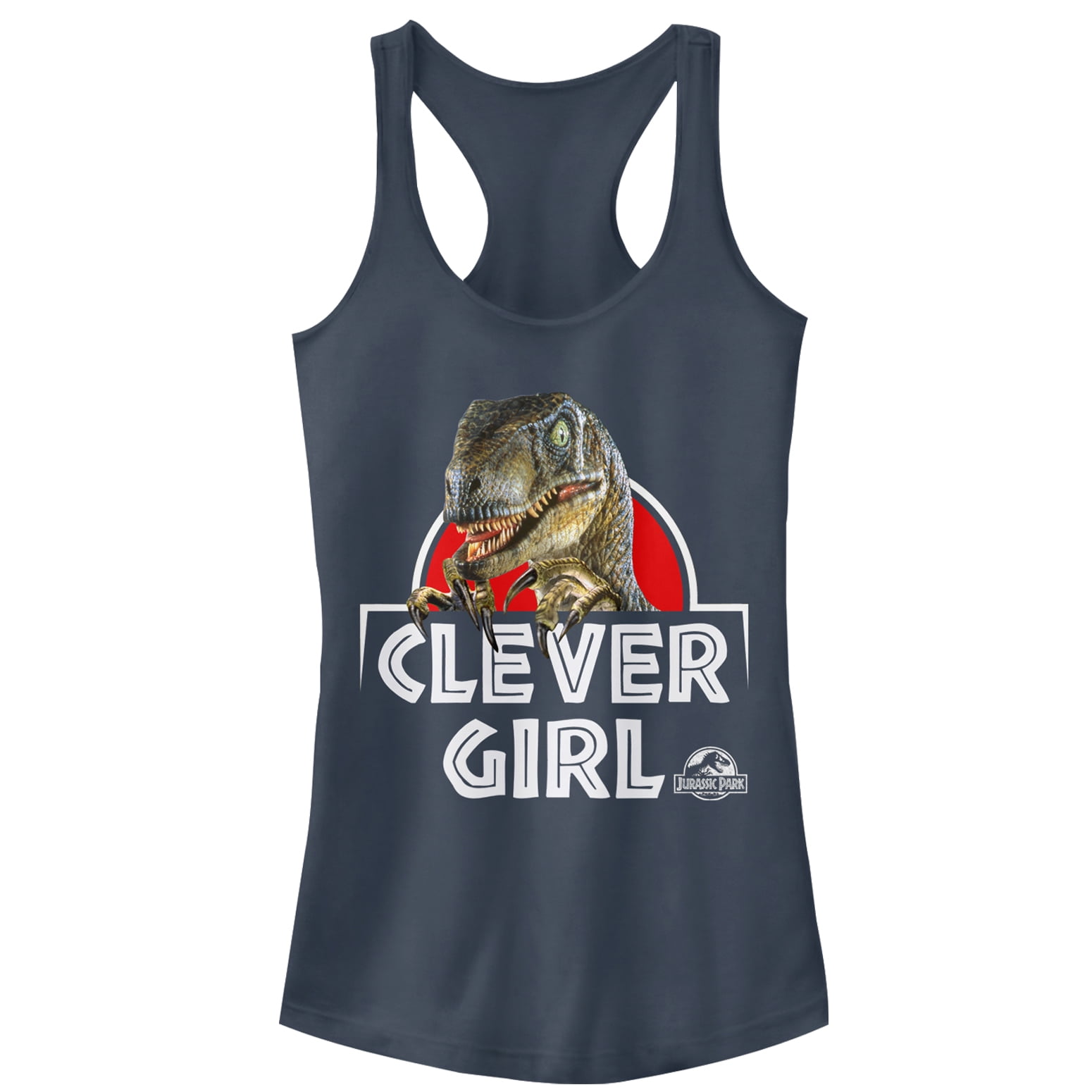 Junior's Jurassic Park Clever Girl Raptor Racerback Tank Top Indigo ...