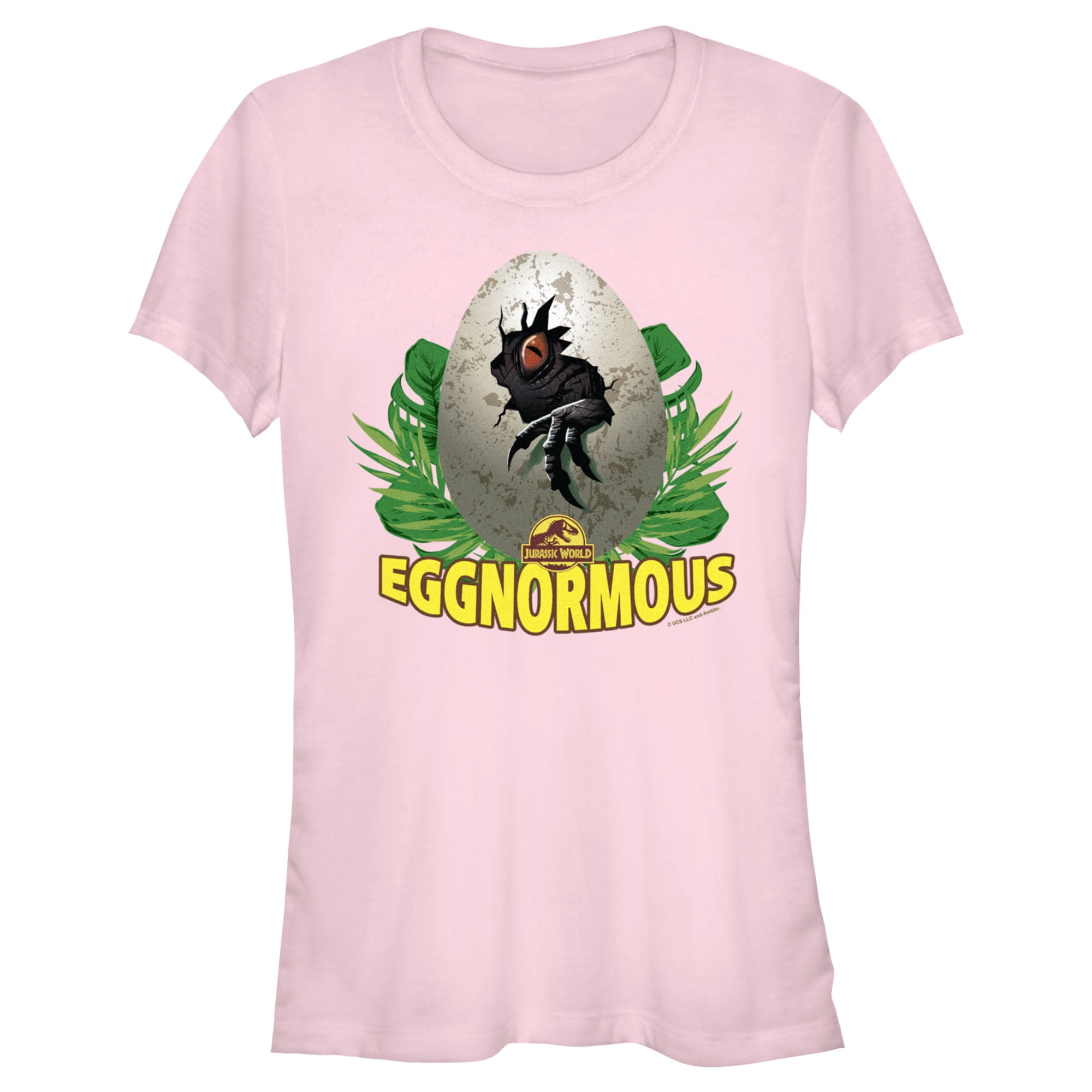 Junior's Jurassic World Easter T-Rex Eggnormous Graphic Tee Light Pink ...