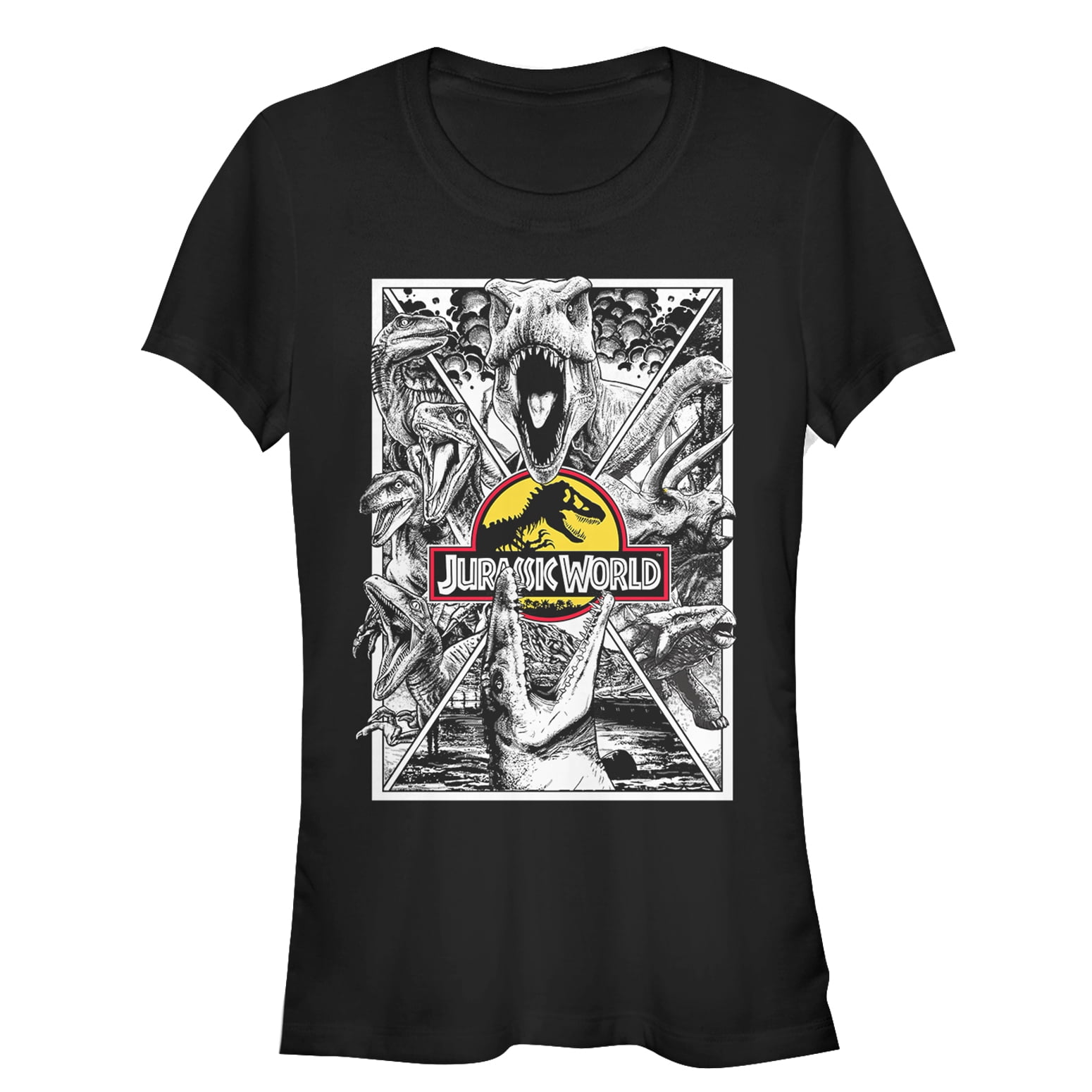 Junior's Jurassic World Jurassic Worldscale Comic Print Graphic Tee ...