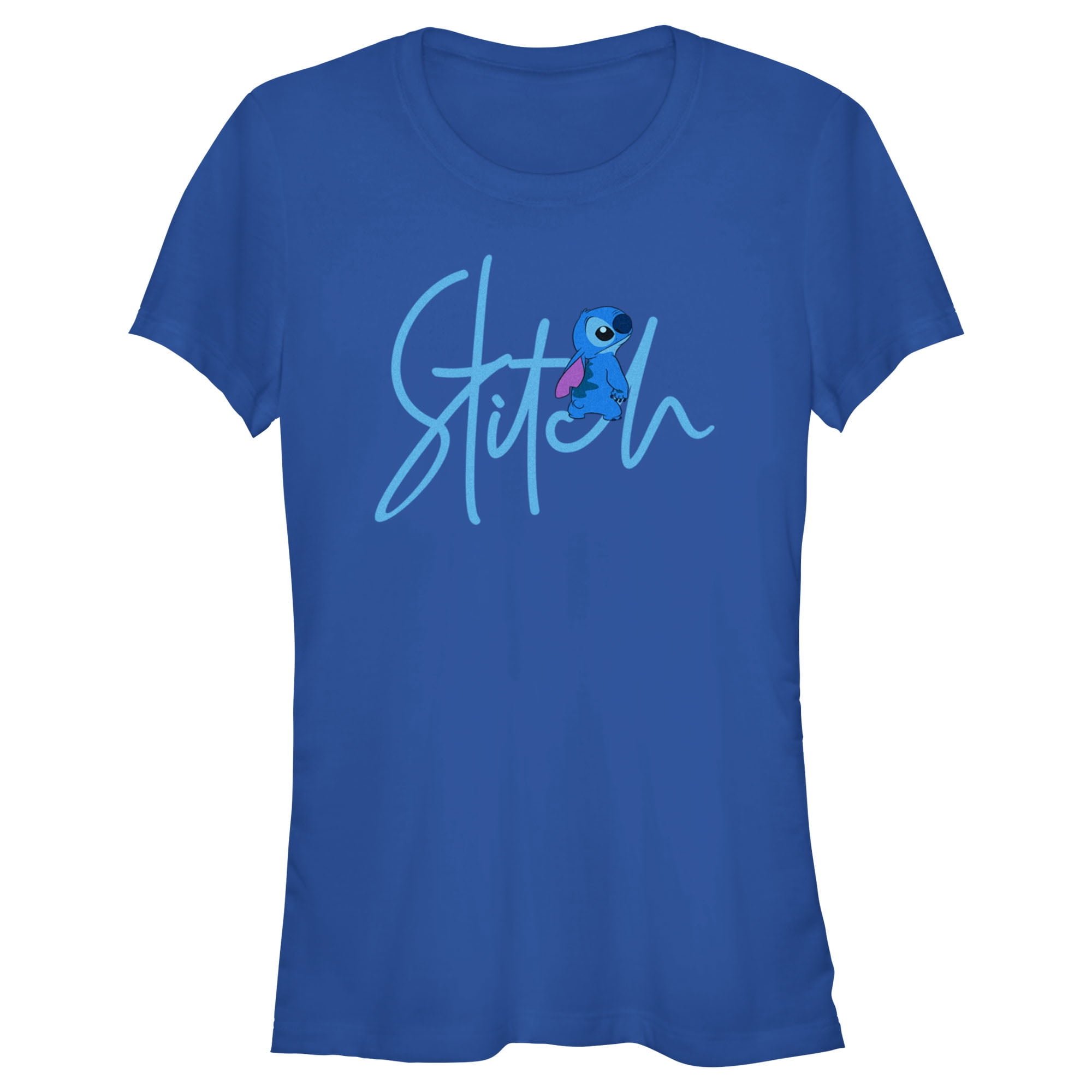 Junior's Lilo & Stitch Alien Signature Graphic Tee Royal Blue X Large ...