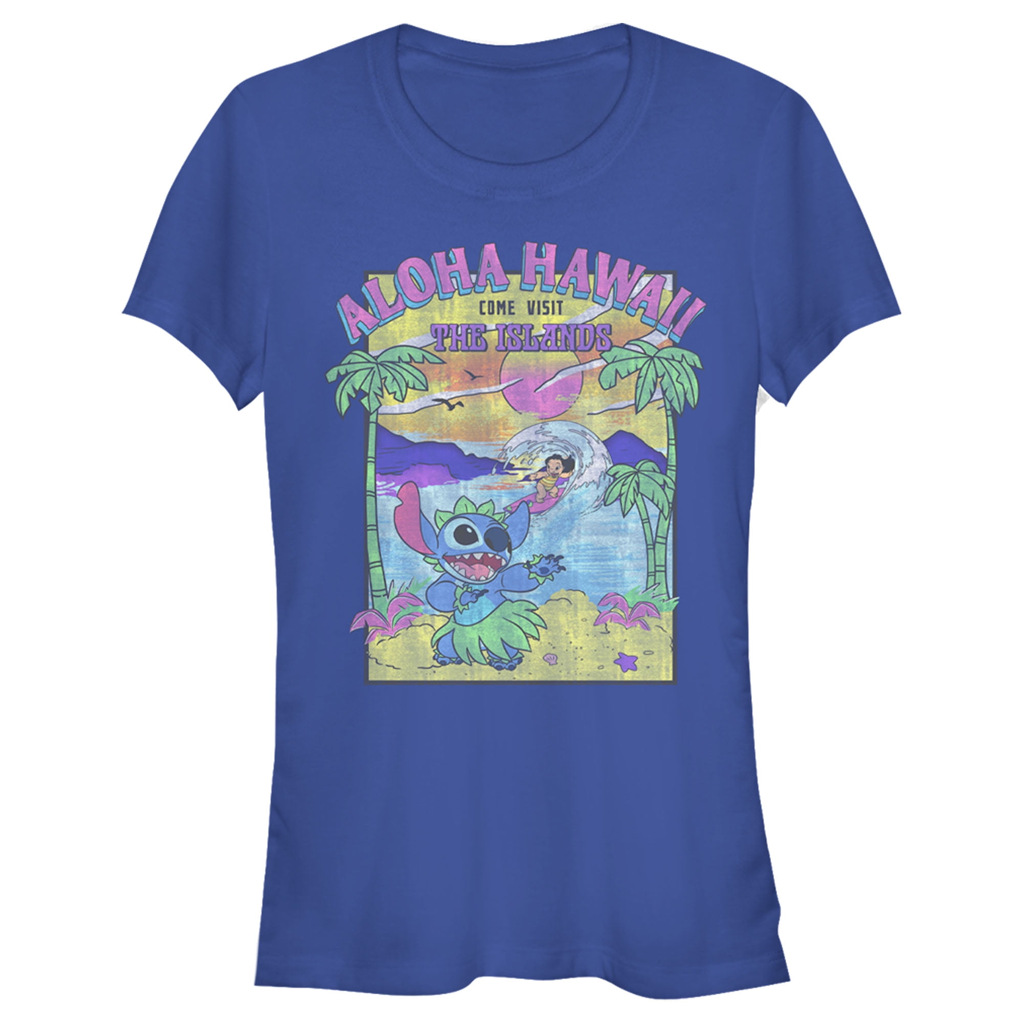 Junior's Lilo & Stitch Aloha Hawaii Come Visit the Islands Graphic Tee ...