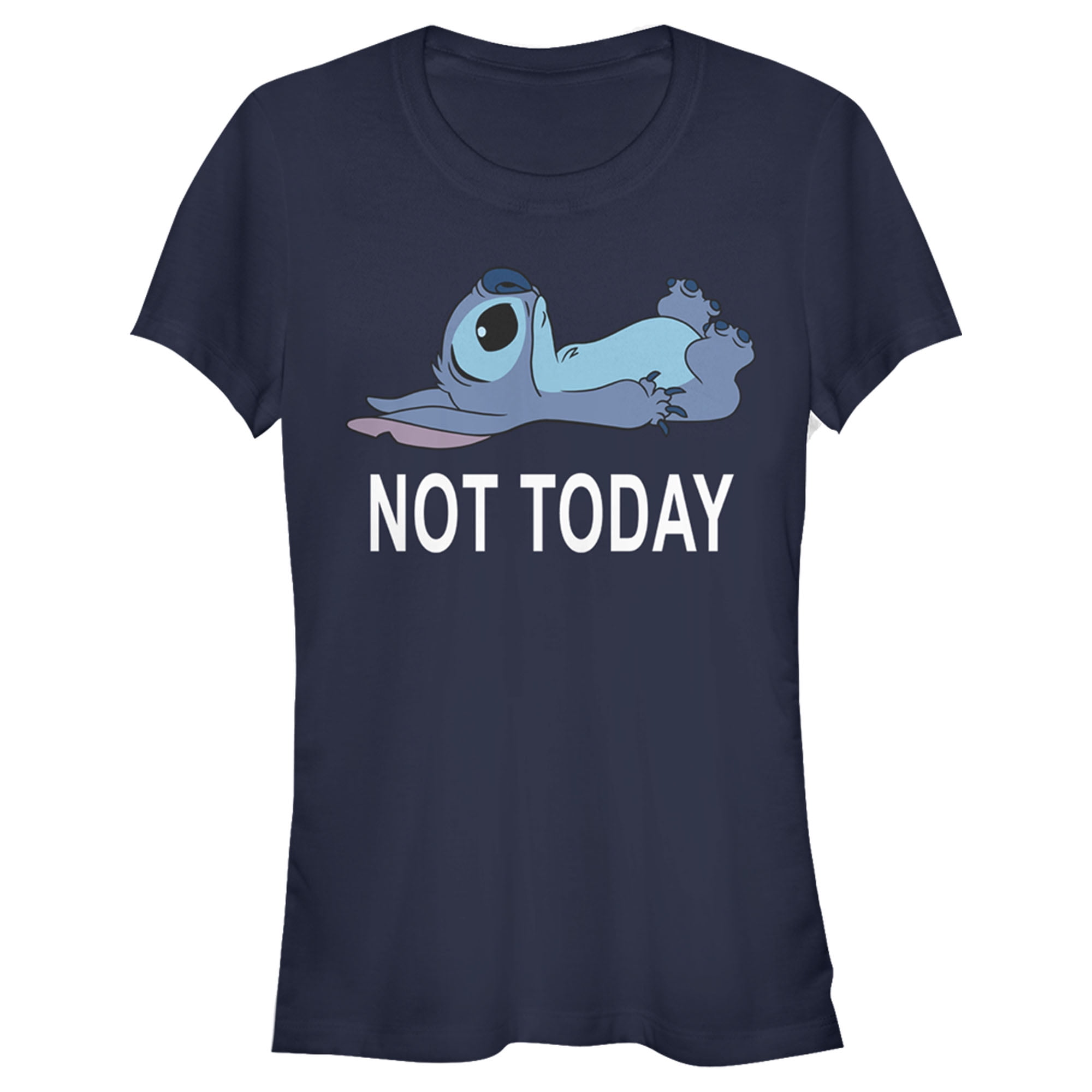 Junior's Lilo & Stitch Not Today Graphic Tee Navy Blue Medium - Walmart.com