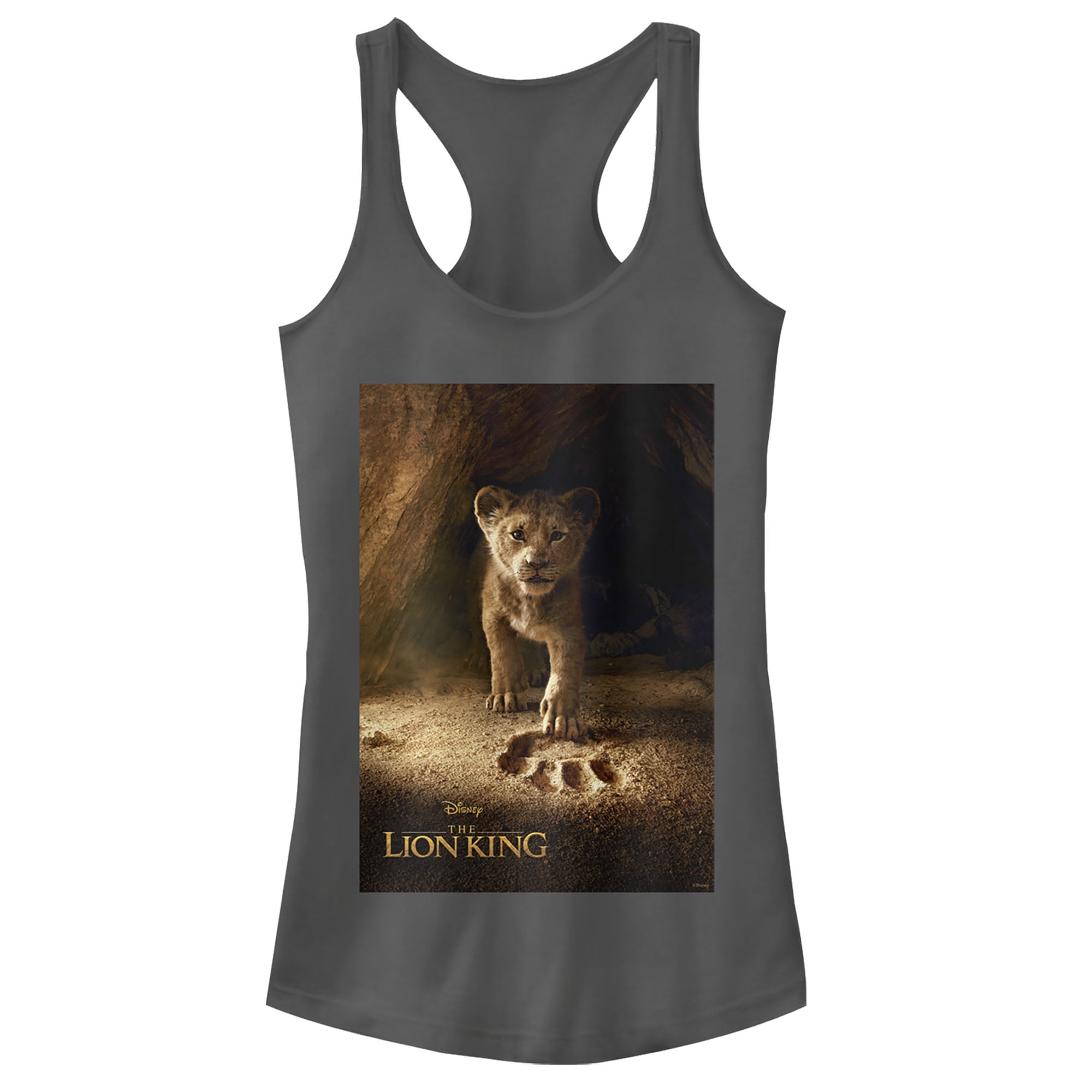 Junior's Lion King Simba Paw Movie Poster Racerback Tank Top Charcoal ...