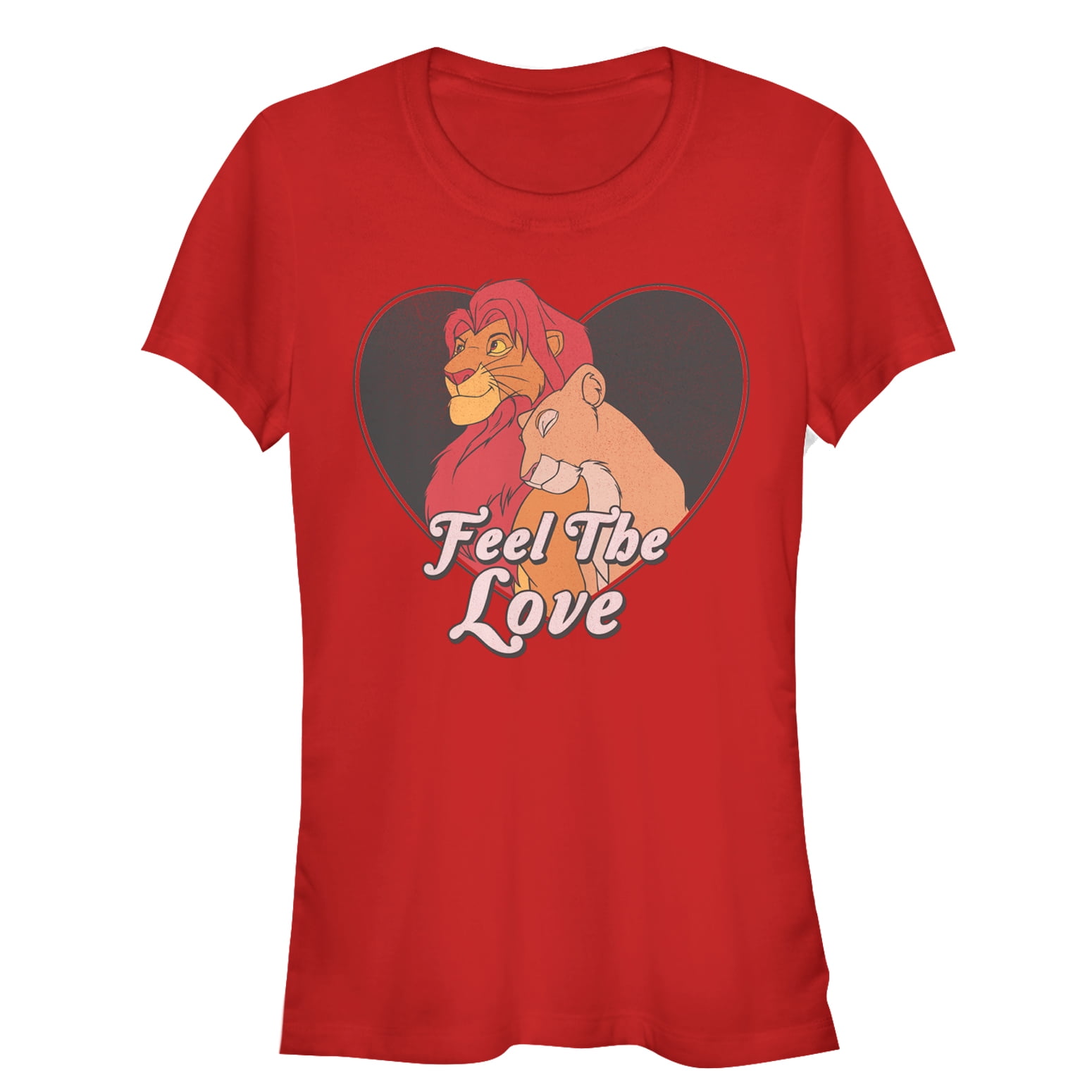 Junior's Lion King Simba and Nala Valentine Feel the Love Graphic Tee ...