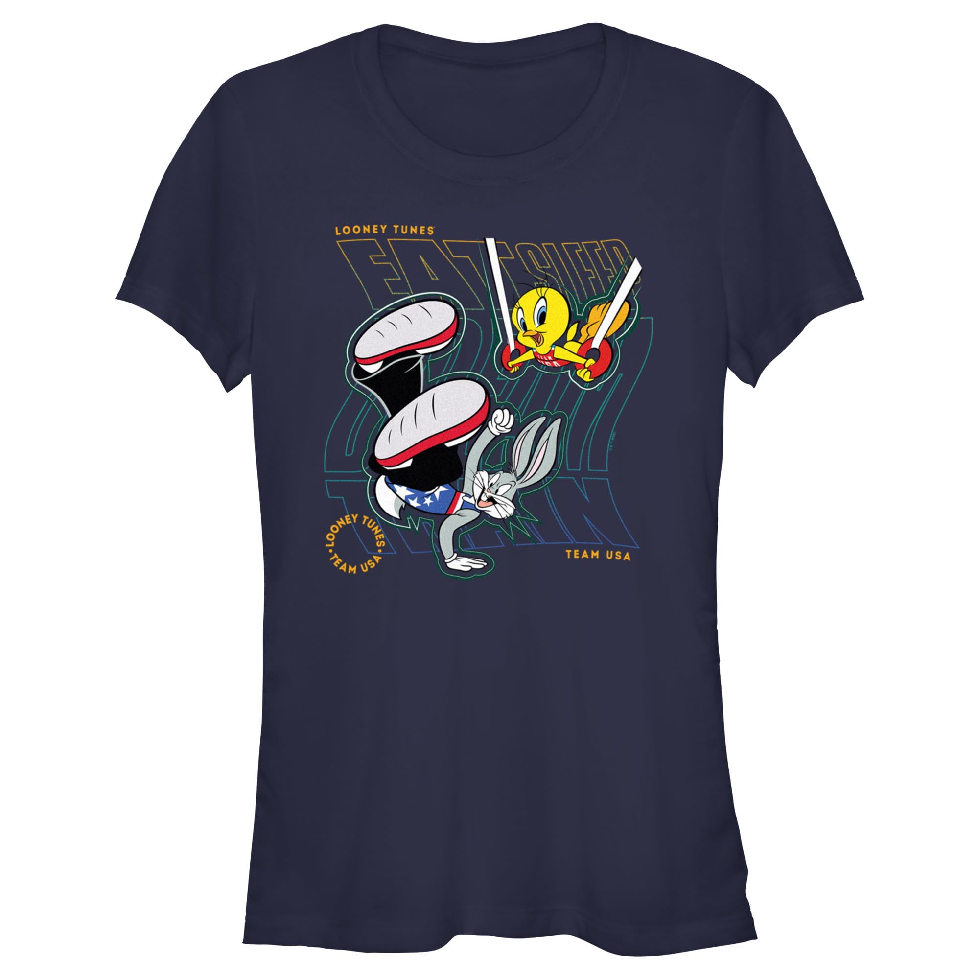 Junior's Looney Tunes Tweety and Bugs Bunny Training Graphic T-Shirt ...