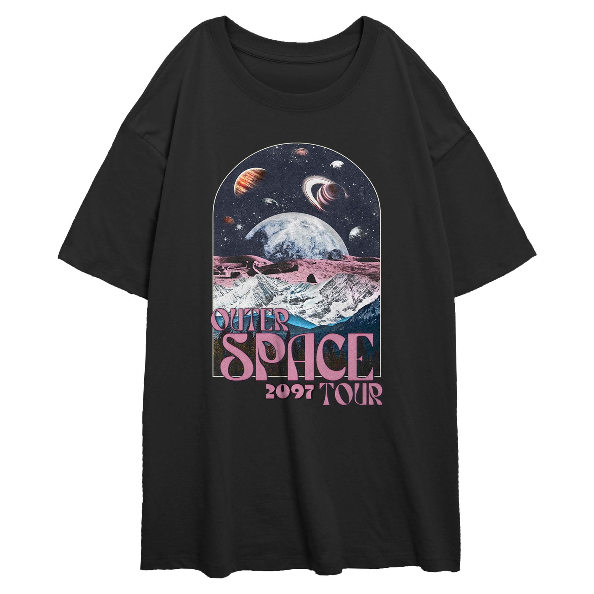 Junior's Lost Gods Outer Space 2097 Tour Graphic Oversized T-Shirt ...