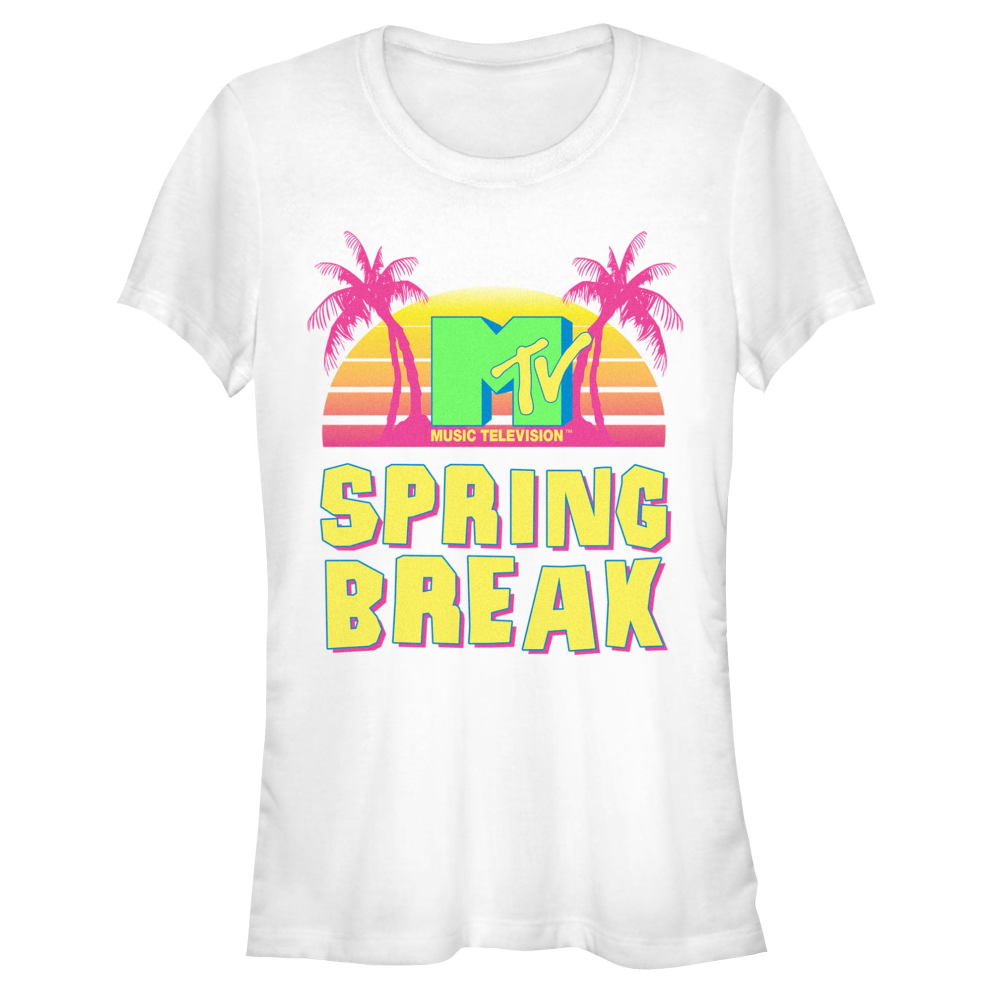 Junior's MTV Retro Spring Break Graphic Tee White X Large - Walmart.com