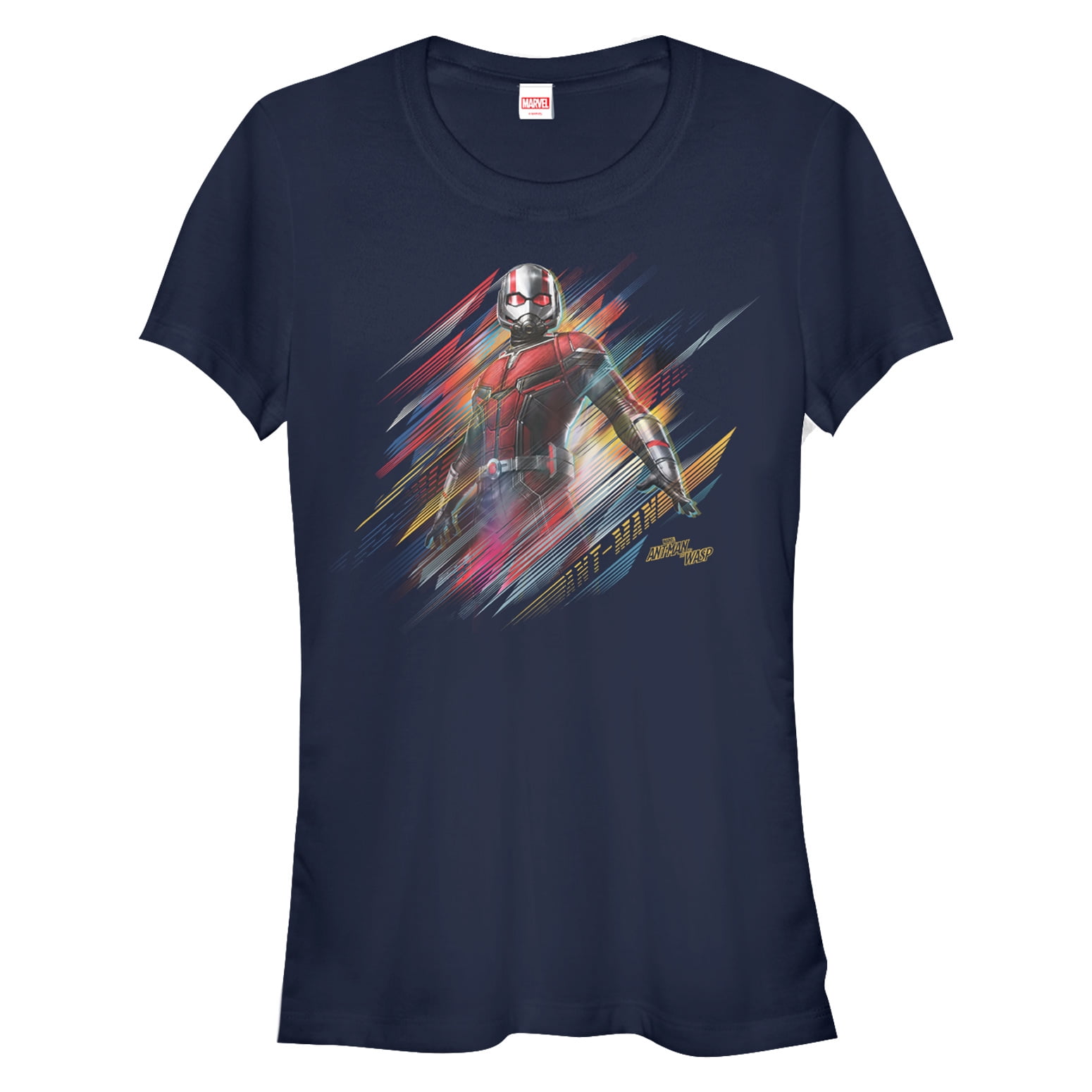 Junior's Marvel Ant-Man and the Wasp Rainbow Streaks Graphic Tee Navy ...
