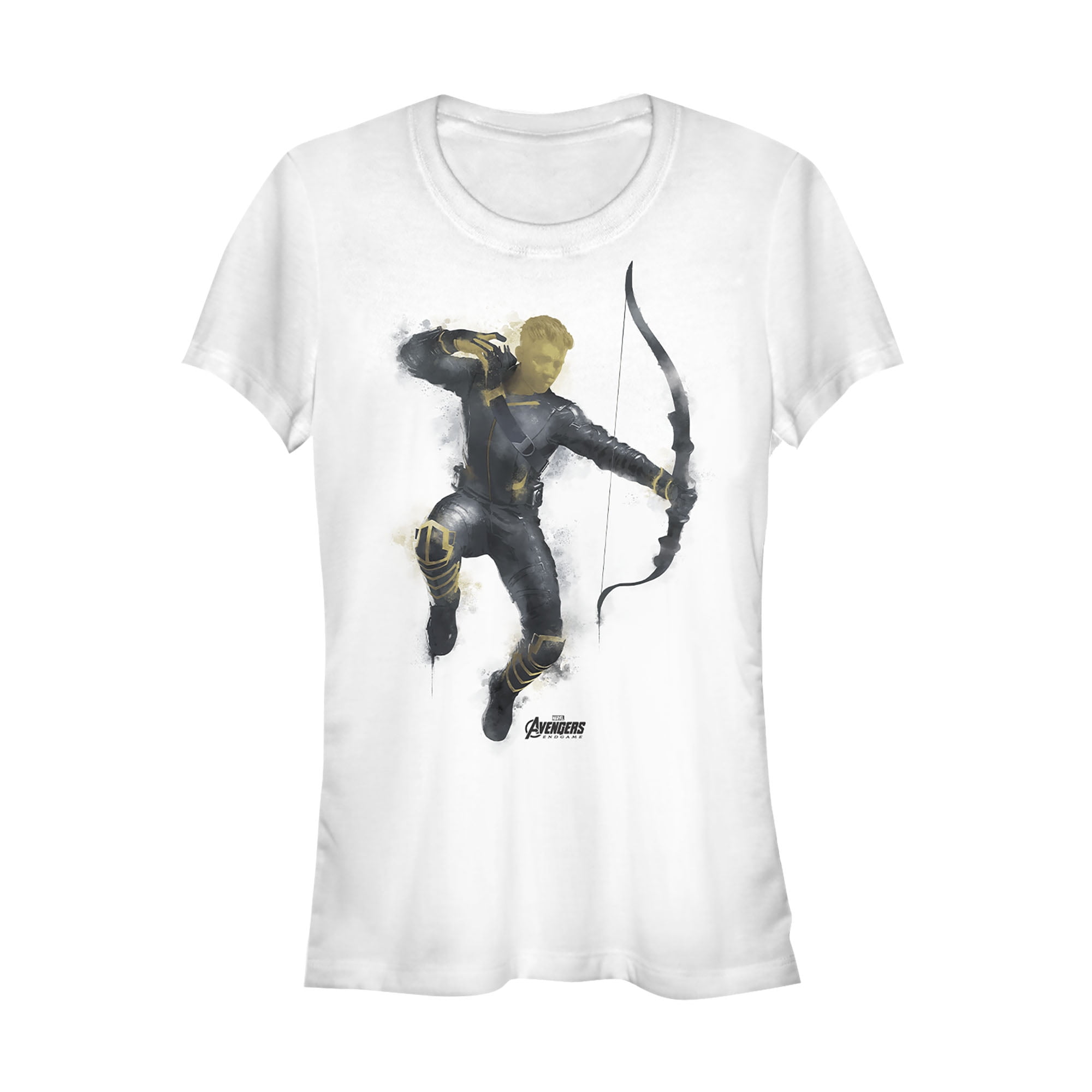 Junior's Marvel Avengers: Endgame Hawkeye Spray Paint Graphic Tee White ...