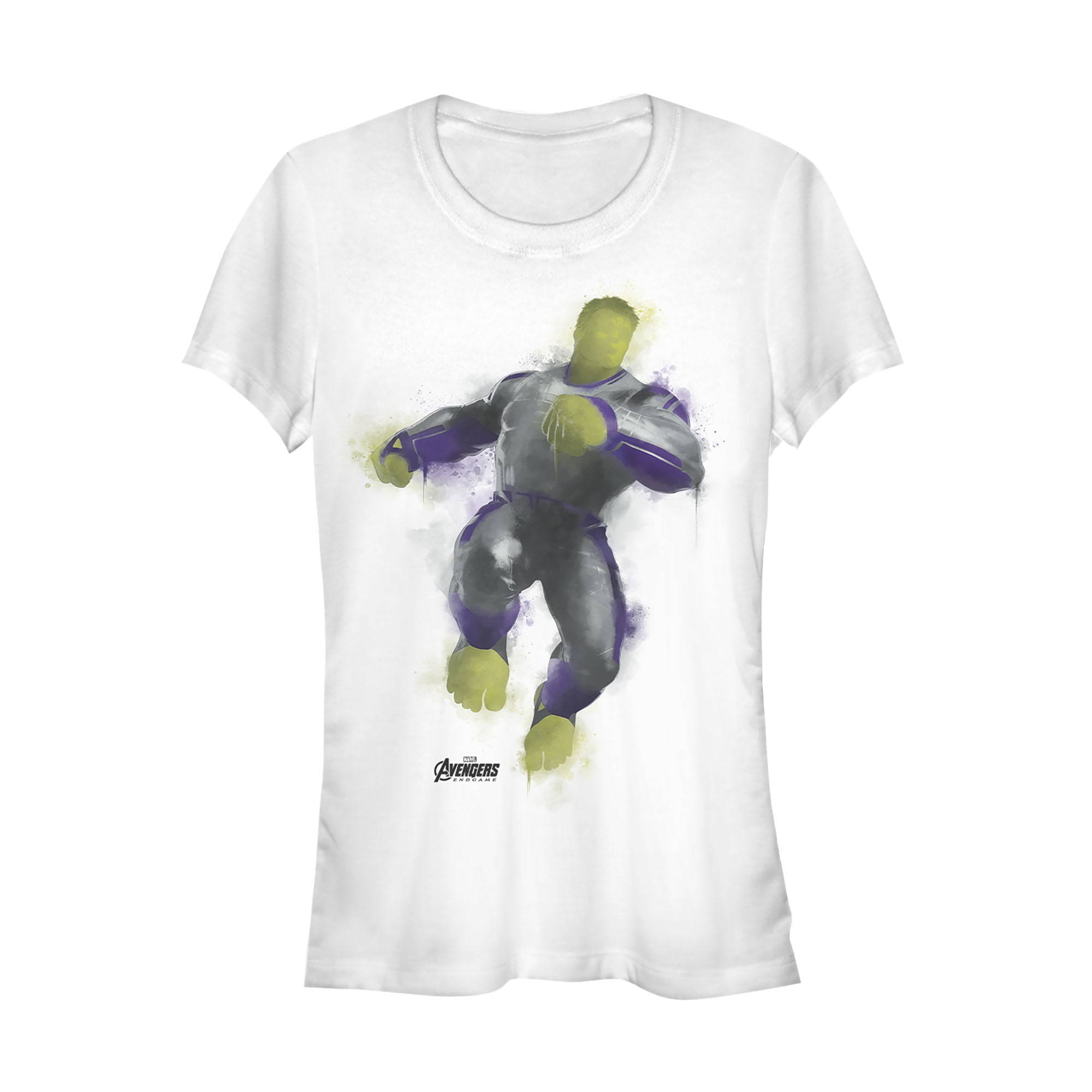 Junior's Marvel Avengers: Endgame Hulk Spray Paint Graphic Tee White ...