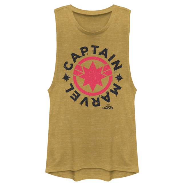 Junior's Marvel Captain Marvel Star Symbol Circle Festival Muscle ...