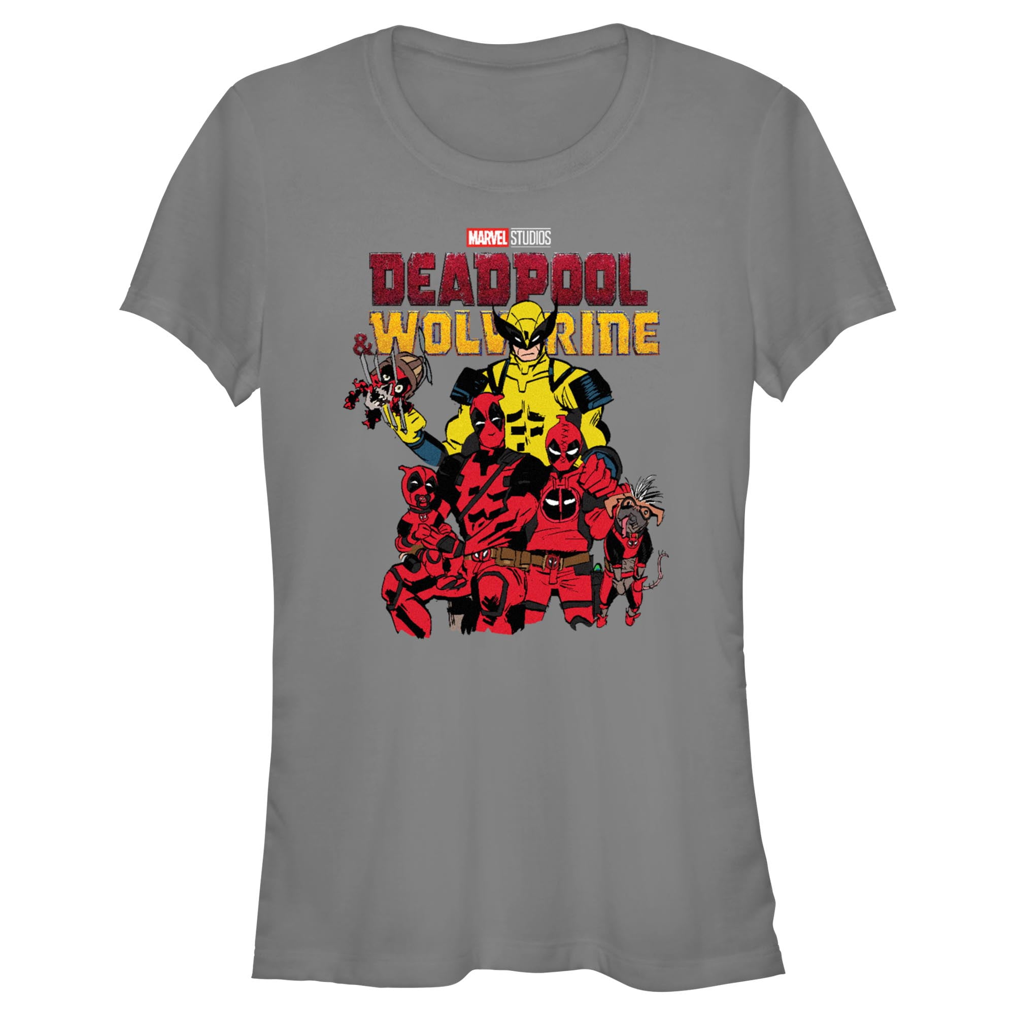 Junior's Marvel: Deadpool & Wolverine Family Logo Graphic T-Shirt ...