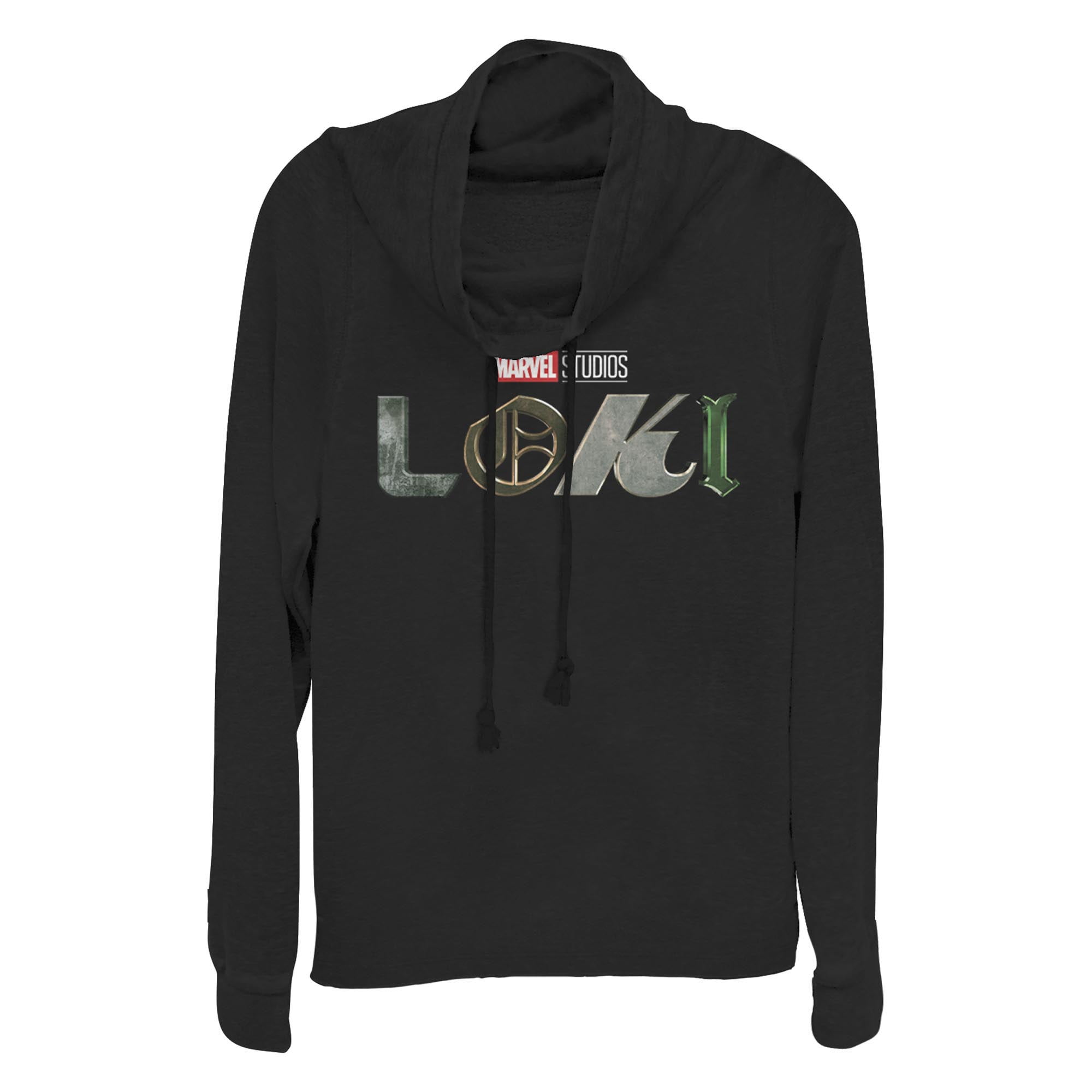 Junior's Marvel: Loki Official Logo Cowl Neck Sweatshirt - Walmart.com