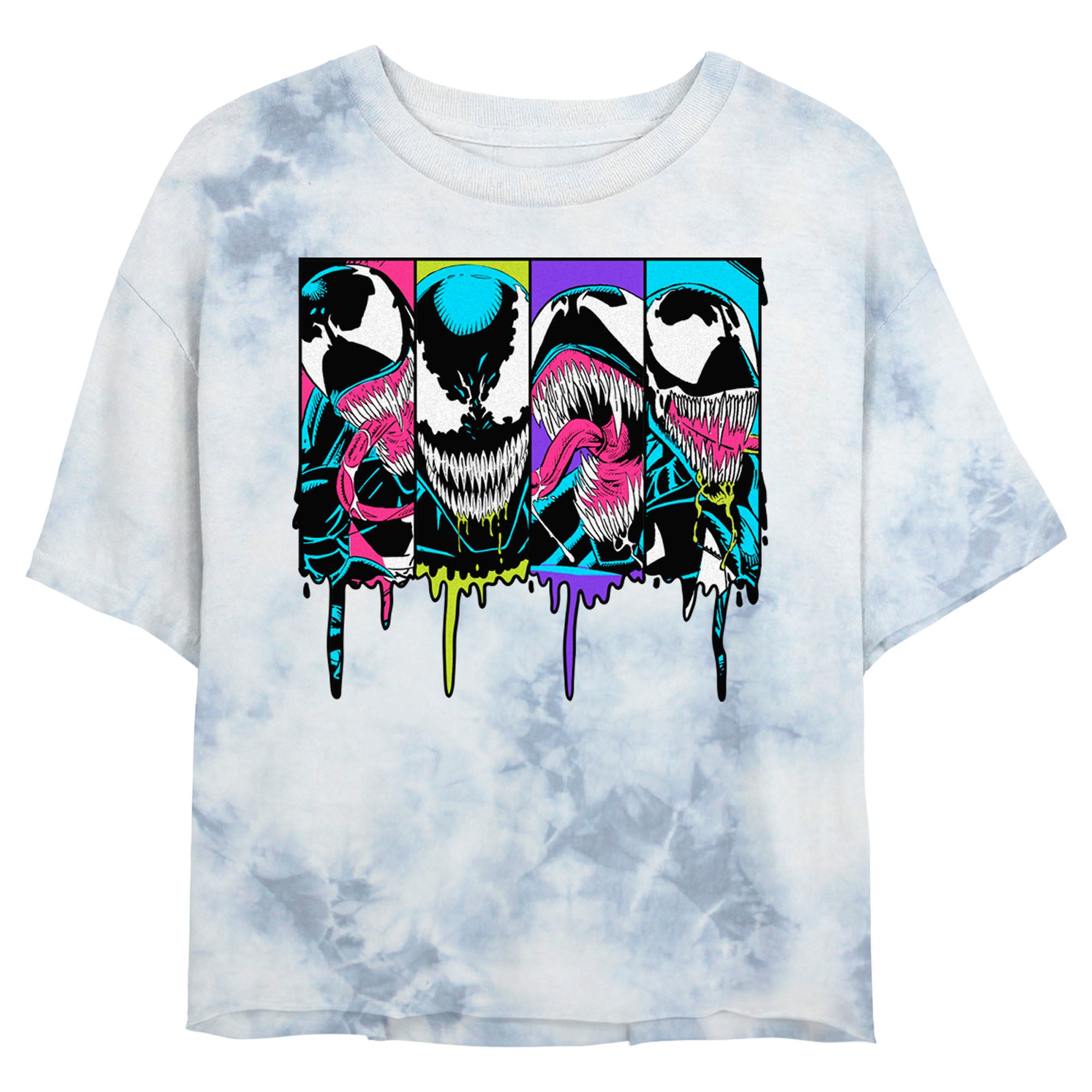 Junior's Marvel Neon Venom Bombard Tie-Dye T-Shirt - Walmart.com
