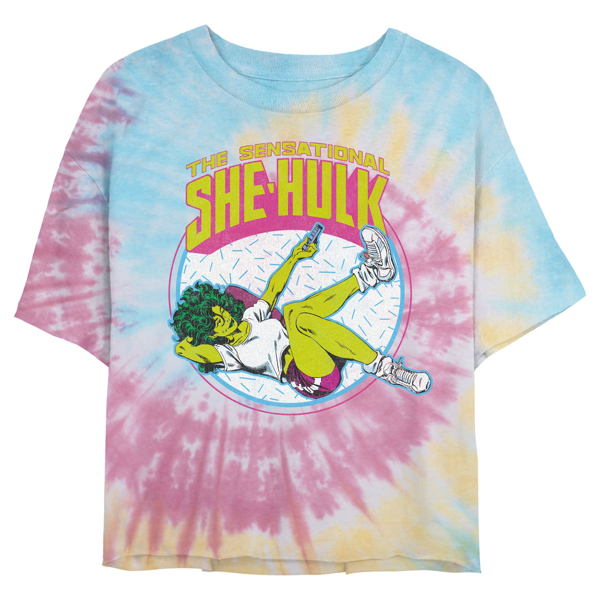 Junior's Marvel SHE HULK Tie-Dye Swirl T-Shirt - Walmart.com