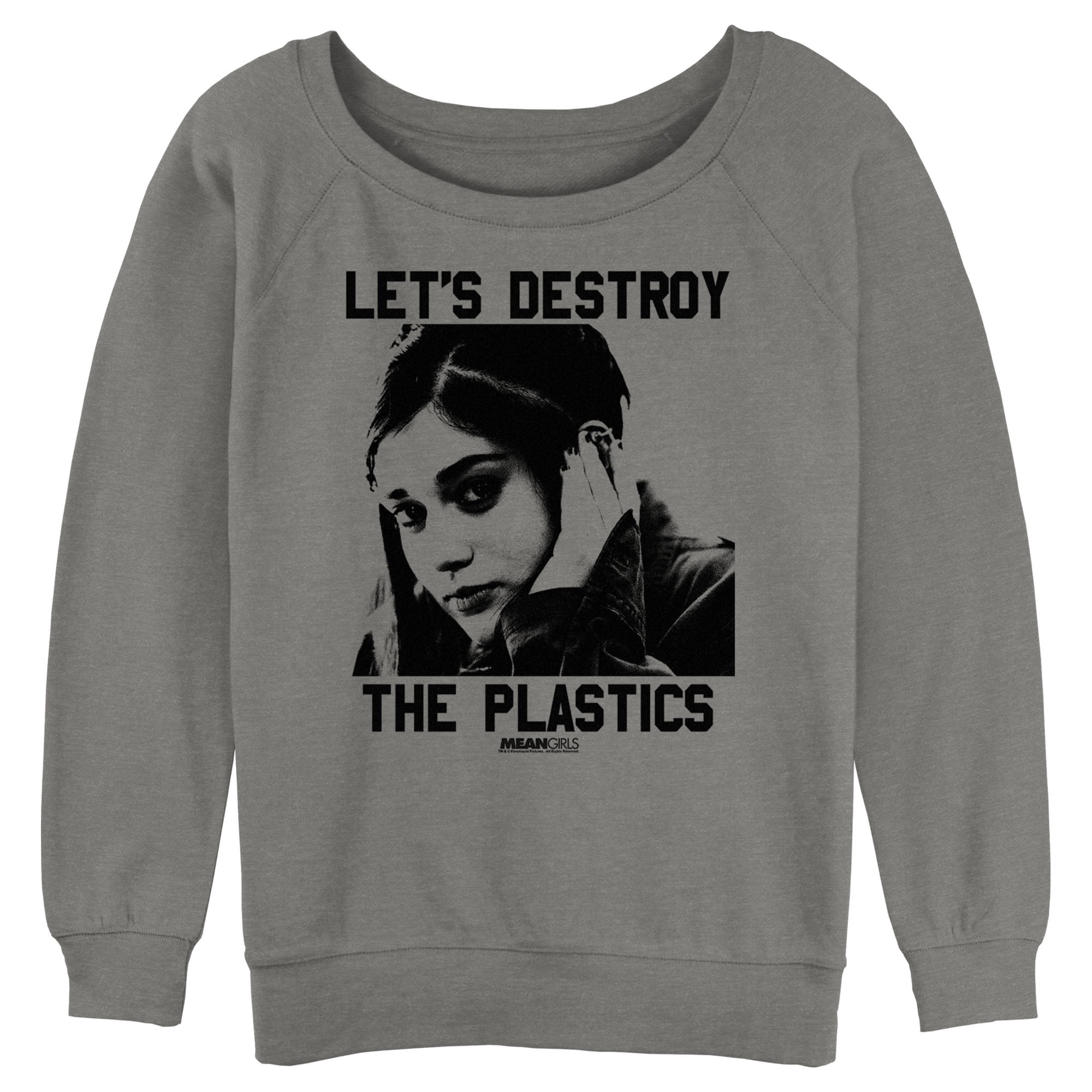 Junior's Mean Girls Janis Let's Destroy Sweatshirt Gray Heather Medium ...