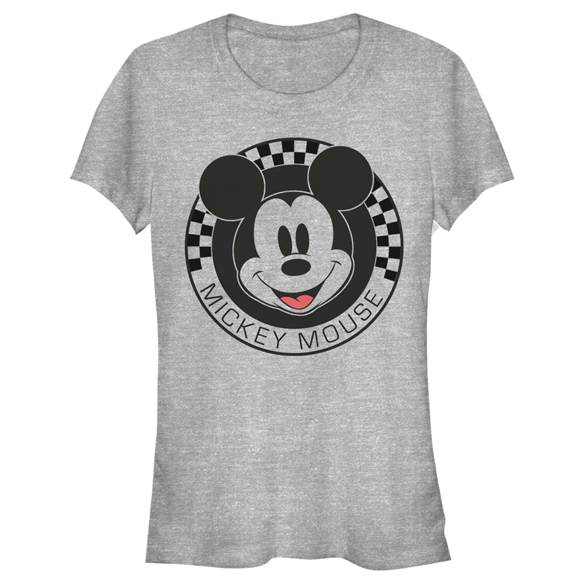 Junior's Mickey & Friends Checkered Mickey Mouse Portrait Graphic Tee ...