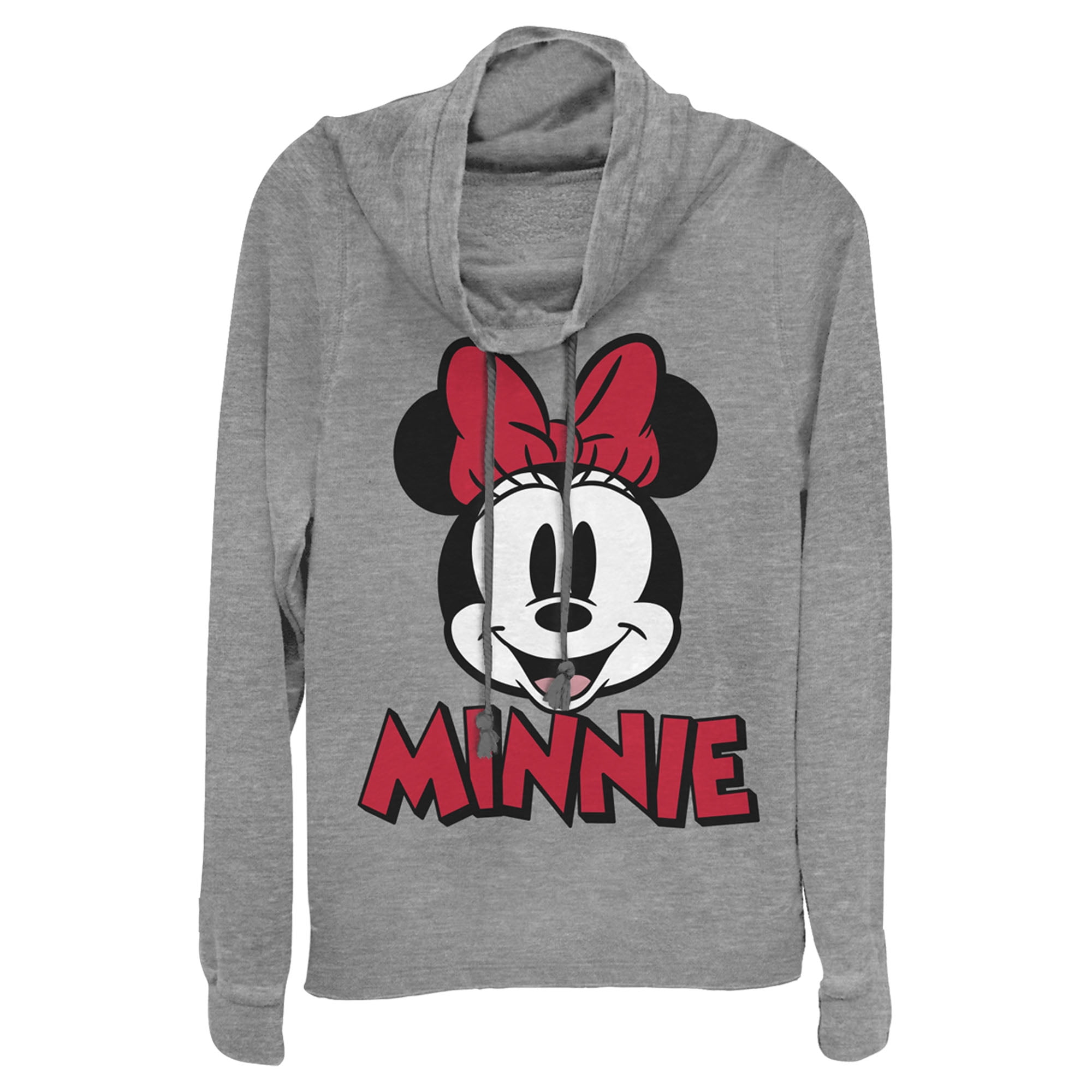 Junior's Mickey & Friends Retro Minnie Mouse Big Face Cowl Neck ...