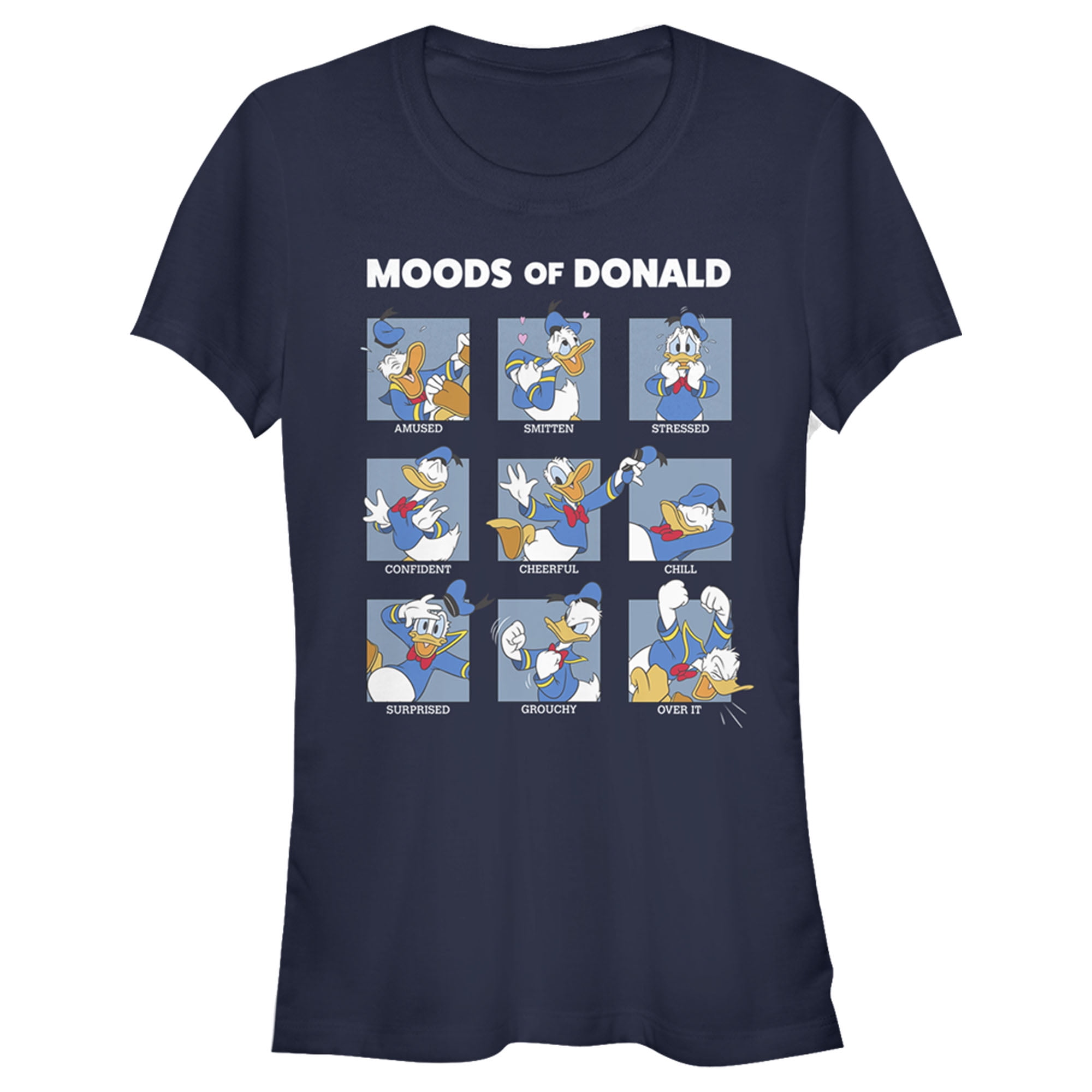 Junior's Mickey & Friends The Moods of Donald Duck Graphic Tee Navy ...